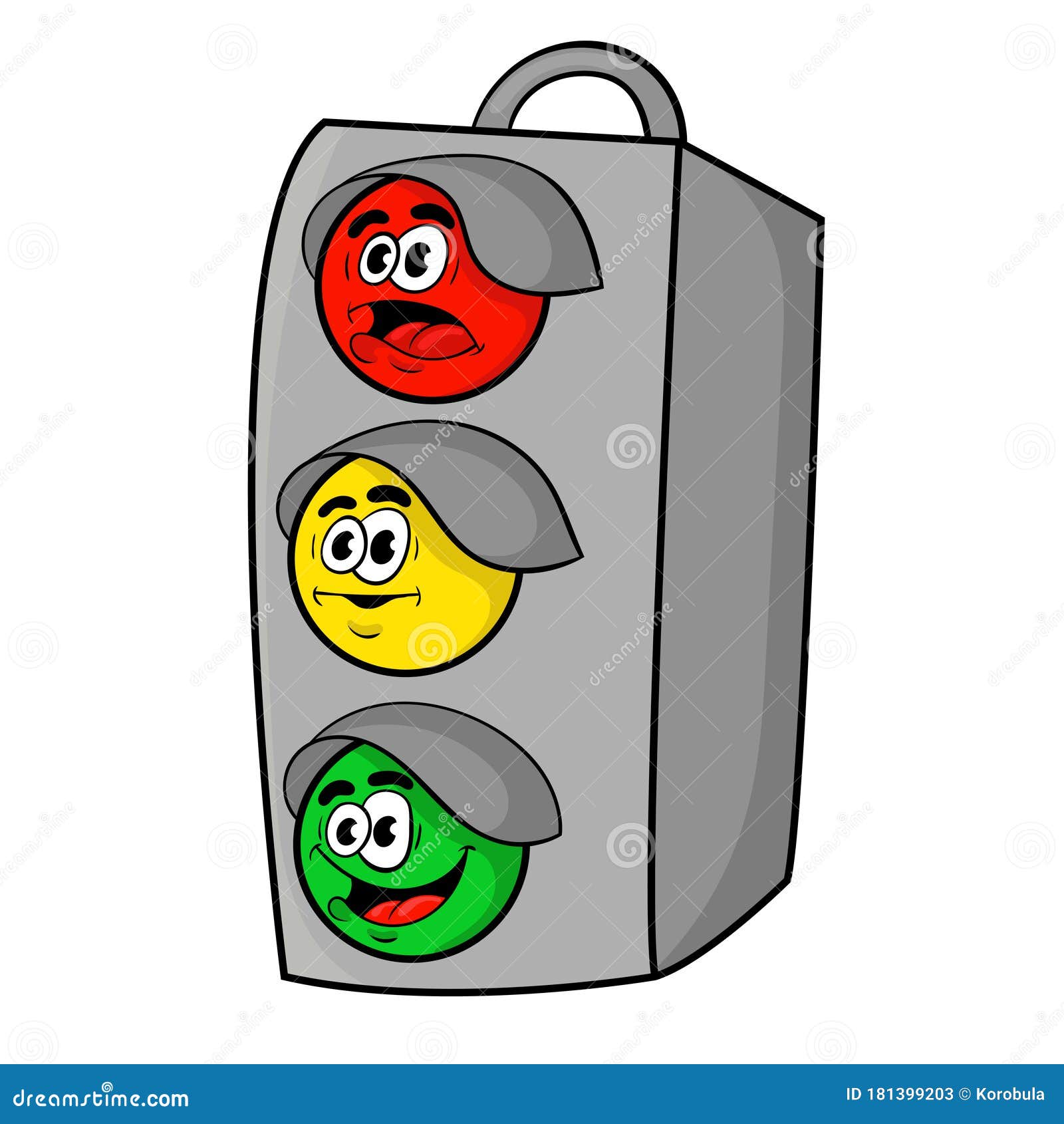 Funny Cartoon Traffic Light . the Design of the Character Stock Vector ...