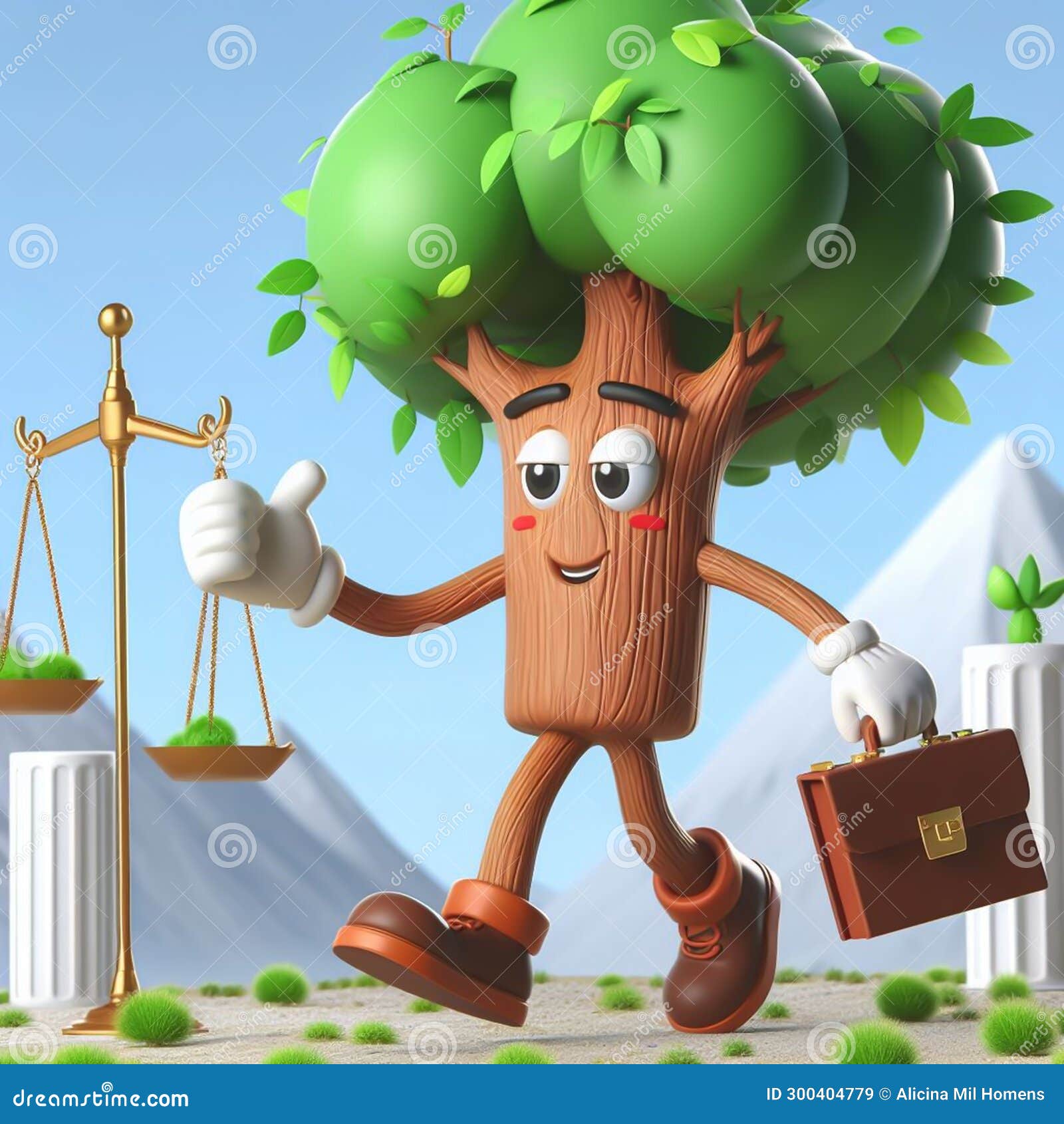 Funny Cartoon of a Tree. Preservation of the Planet. Tree World Day ...