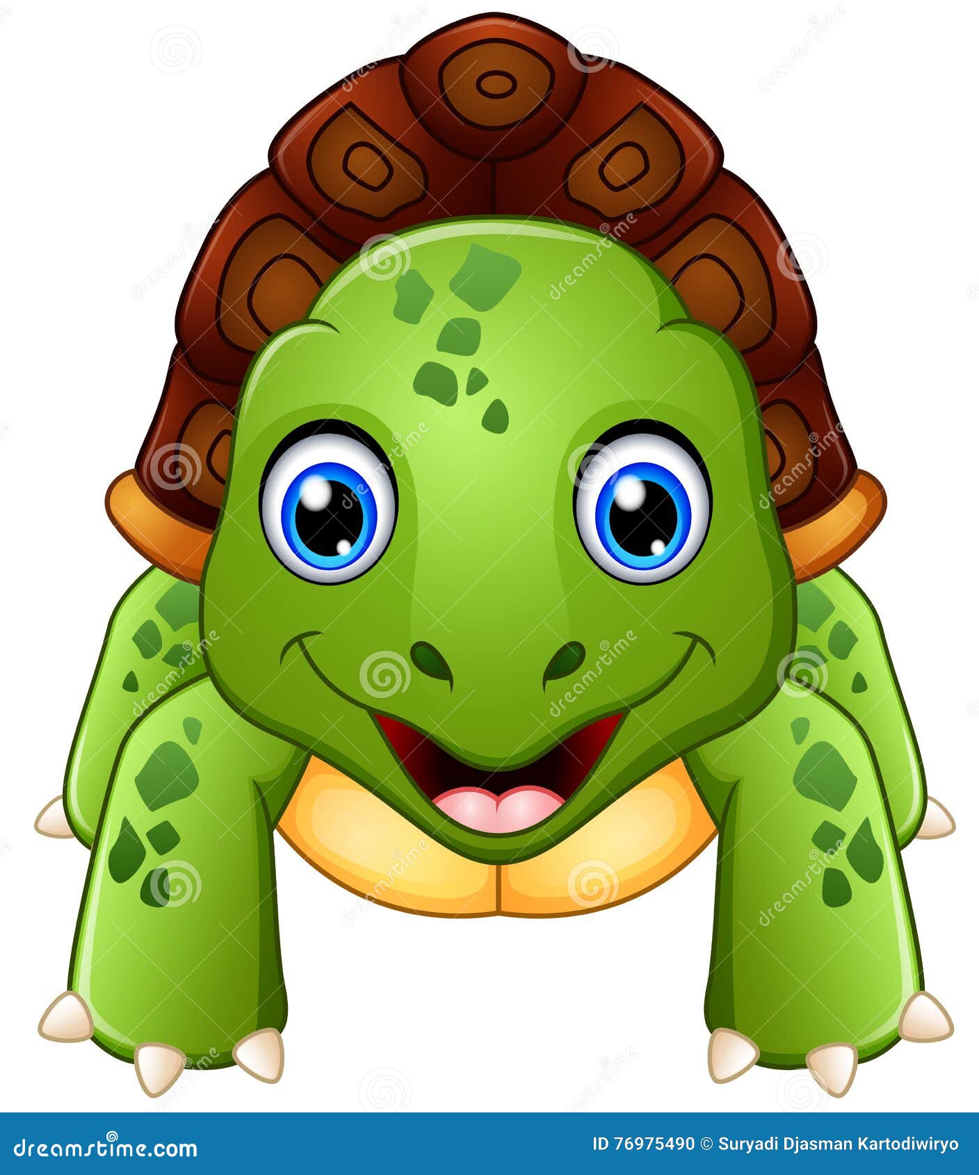 Funny cartoon turtle stock vector. Illustration of mascot - 76975490