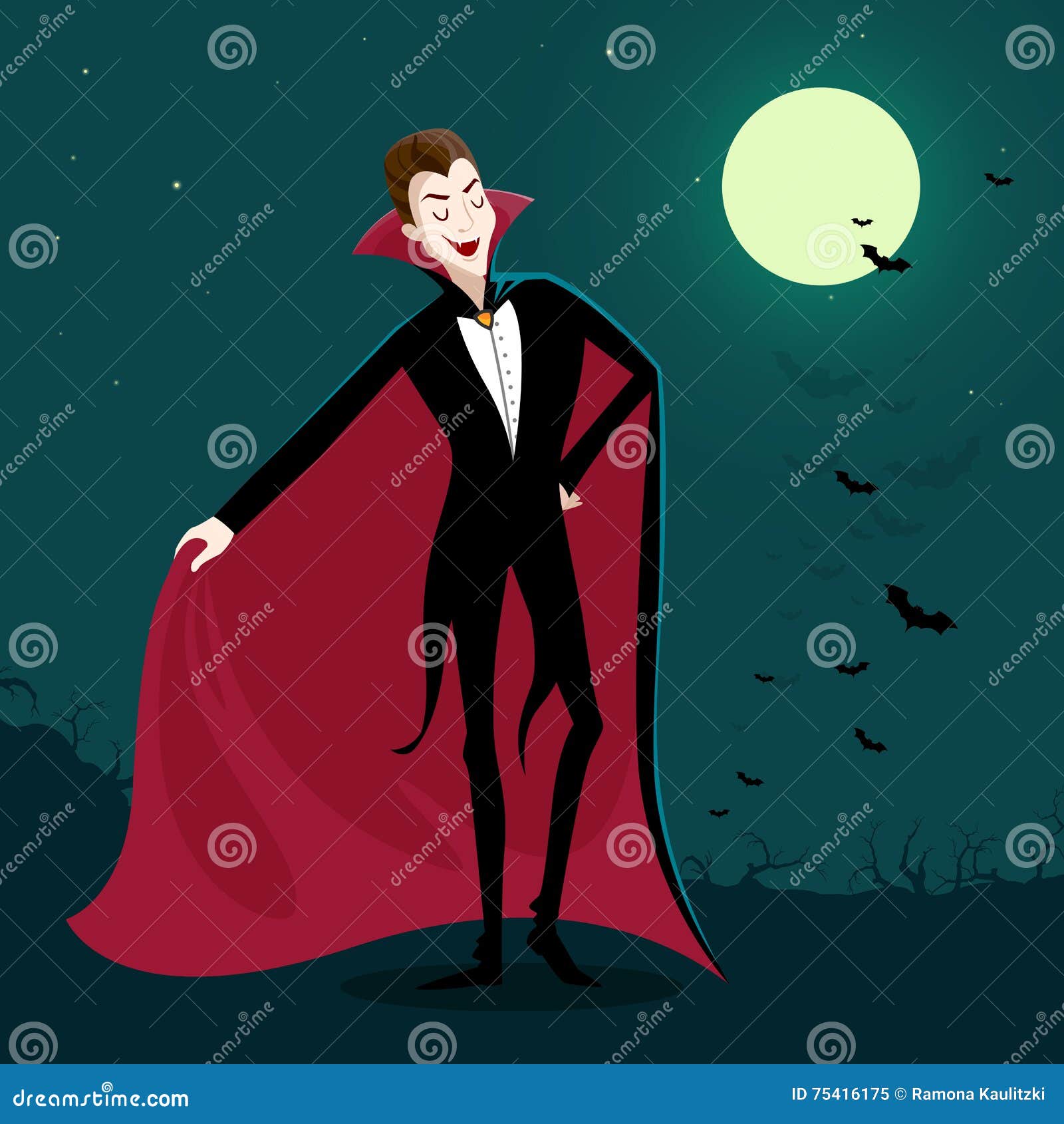 Funny Cartoon Vampire stock illustration. Illustration of fantasy ...