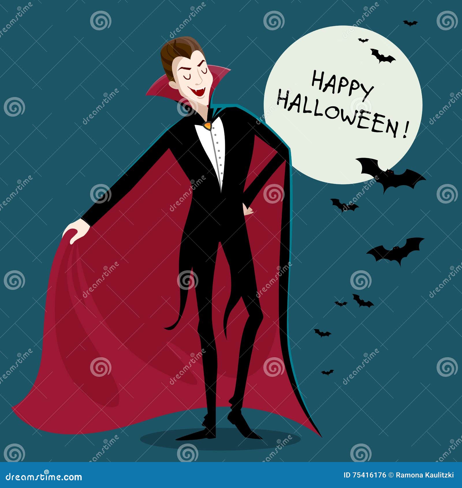 Funny Cartoon Vampire stock illustration. Illustration of celebration ...