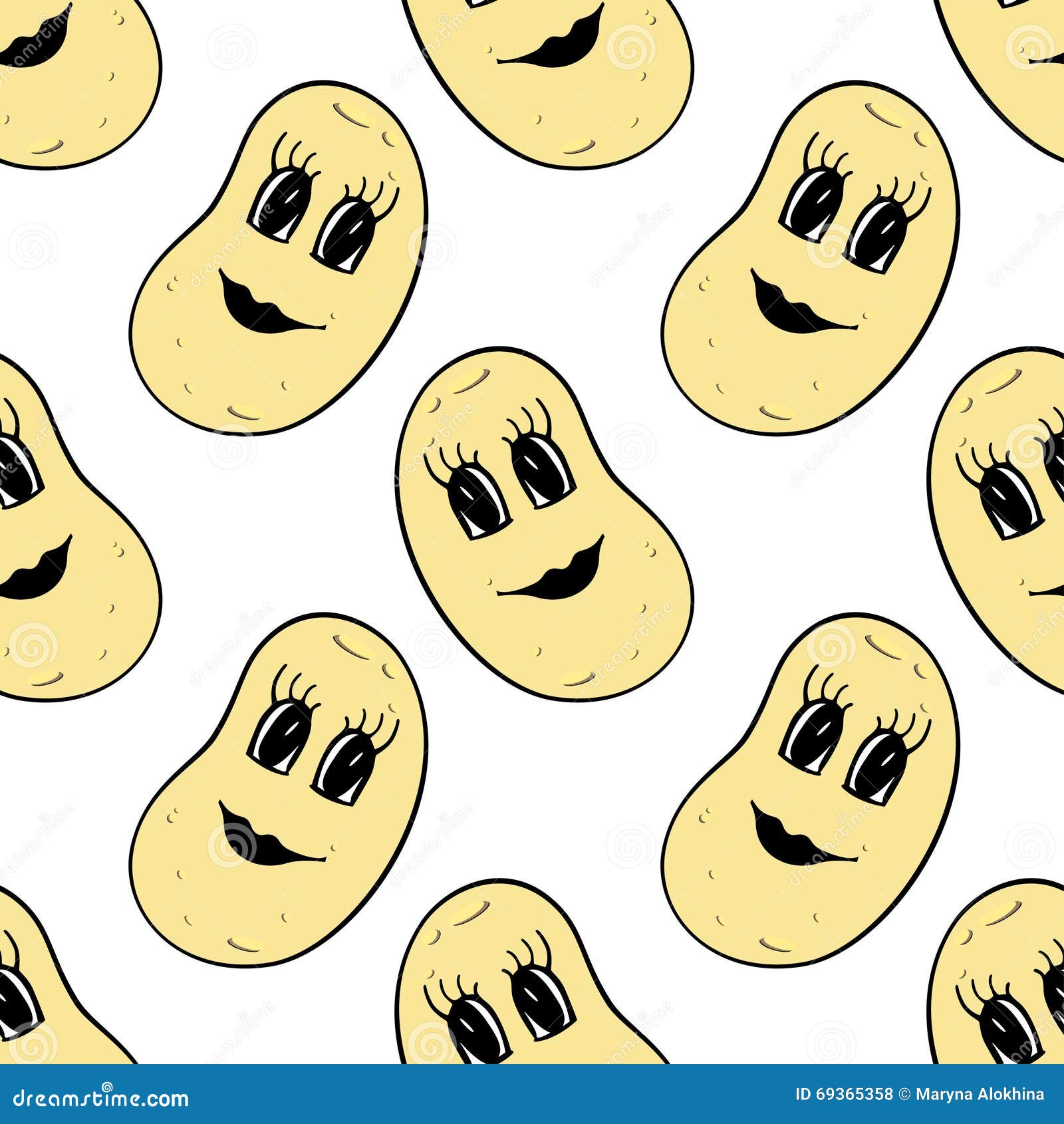 Potato Seamless Pattern. Hand Drawn Food Background. Vector ...