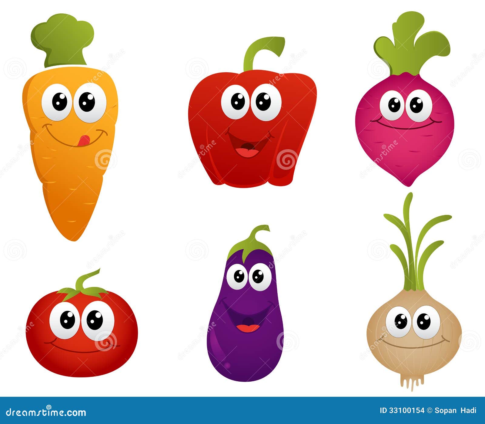 Funny cartoon vegetable stock vector. Illustration of human - 33100154