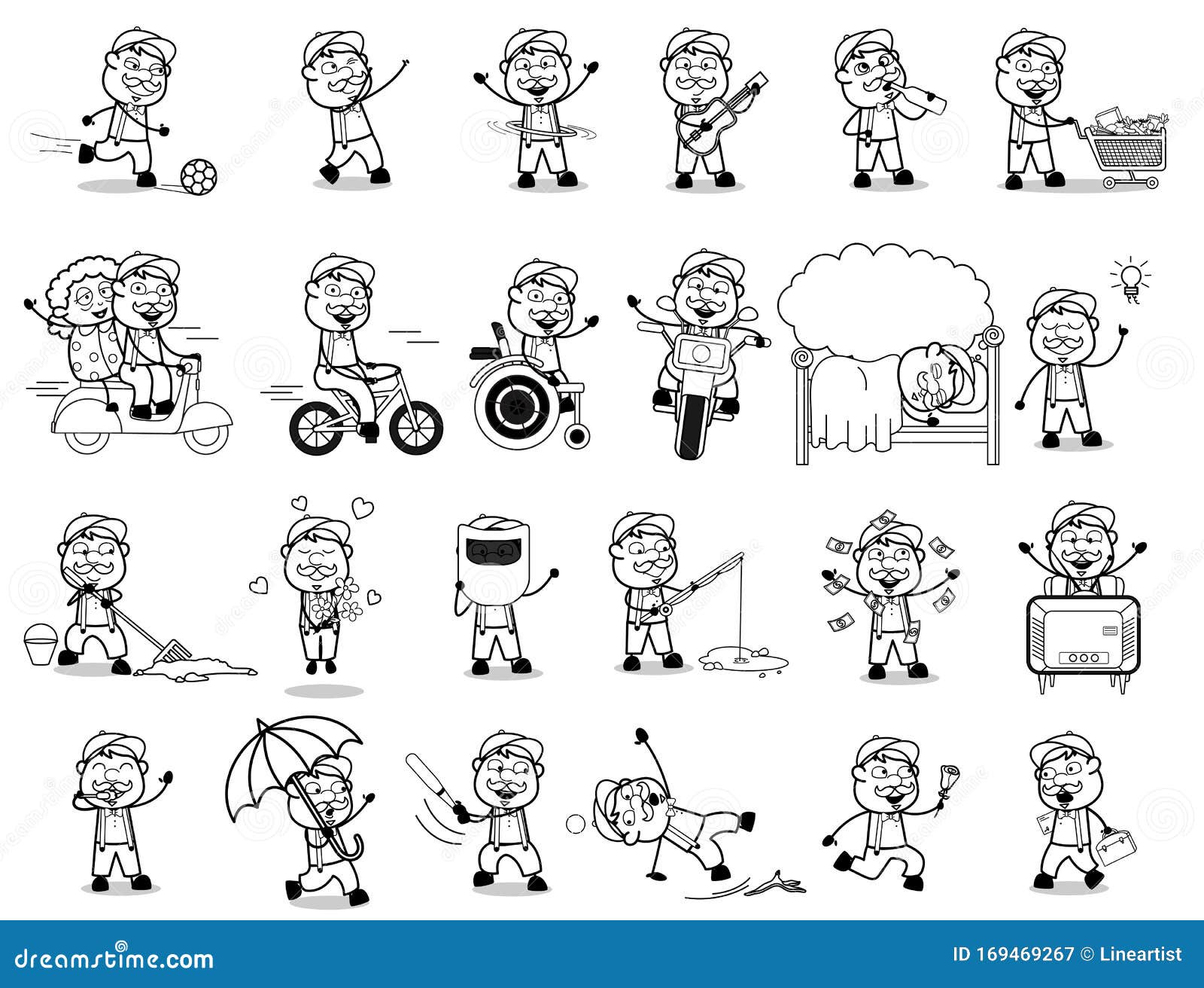 Cartoon Vendor Character - Set Of Concepts Vector Illustrations ... Cartoon Vendor Character - Set Of Concepts Vector Illustrations ...