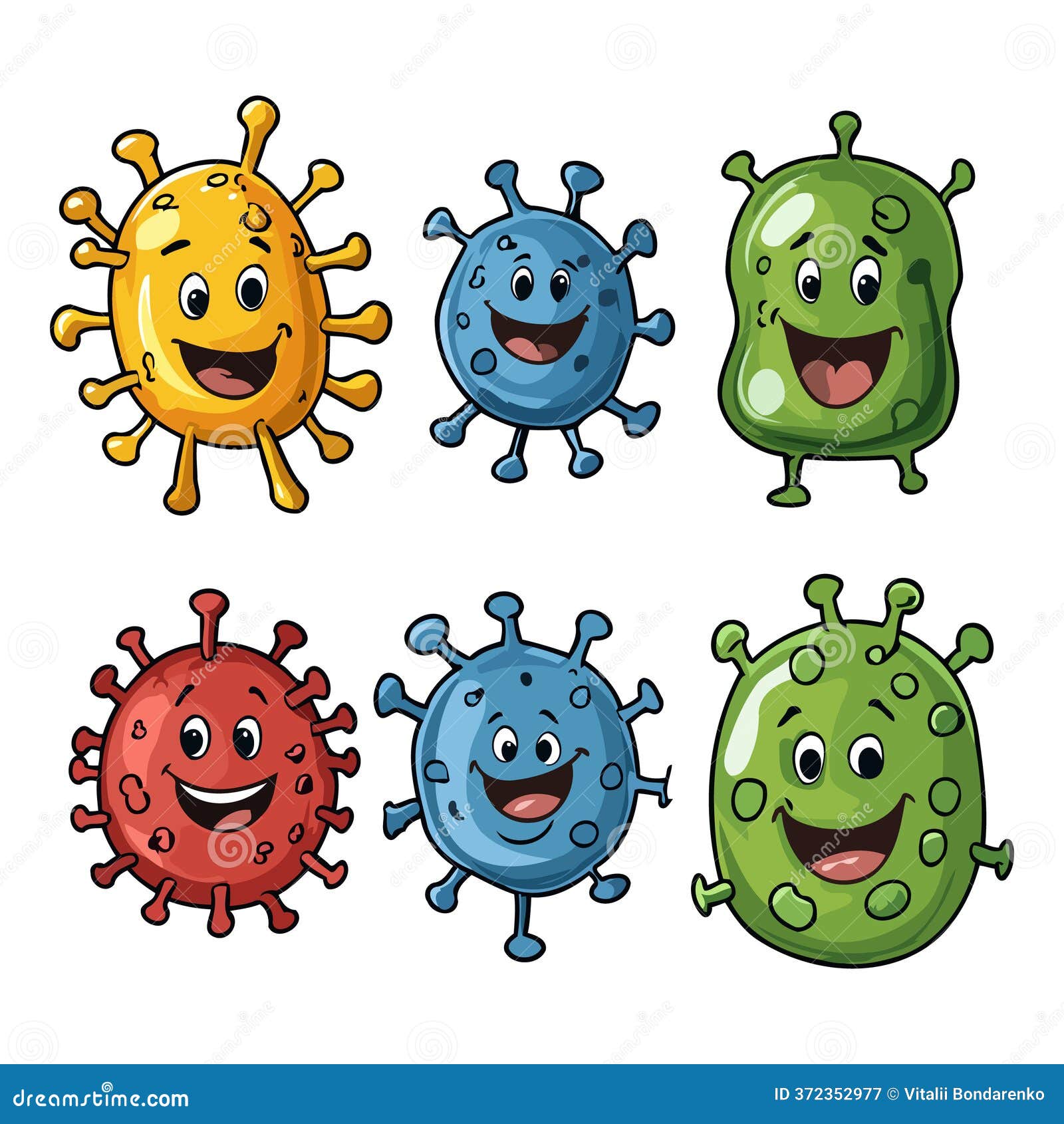 Cartoon Viruses Characters Vector | CartoonDealer.com #78897815