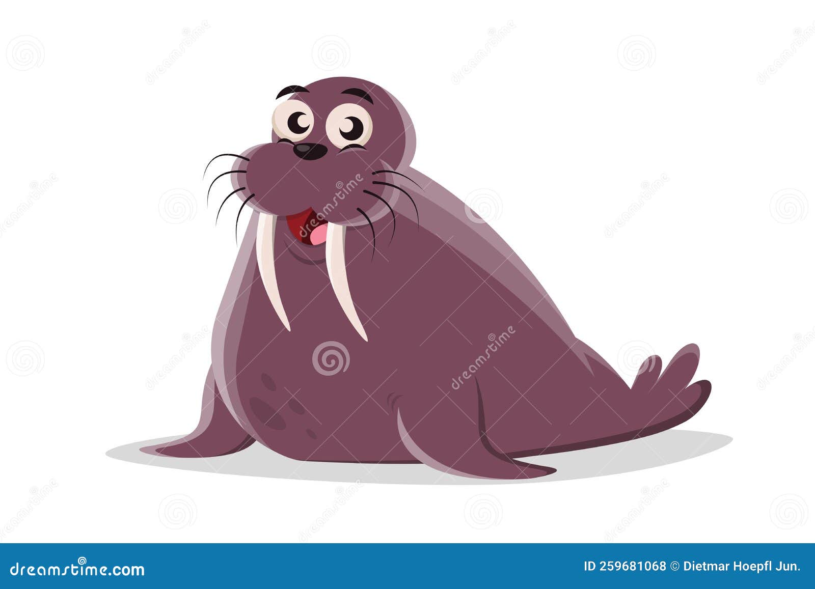 Funny Illustration of a Cartoon Walrus Stock Vector - Illustration of ...