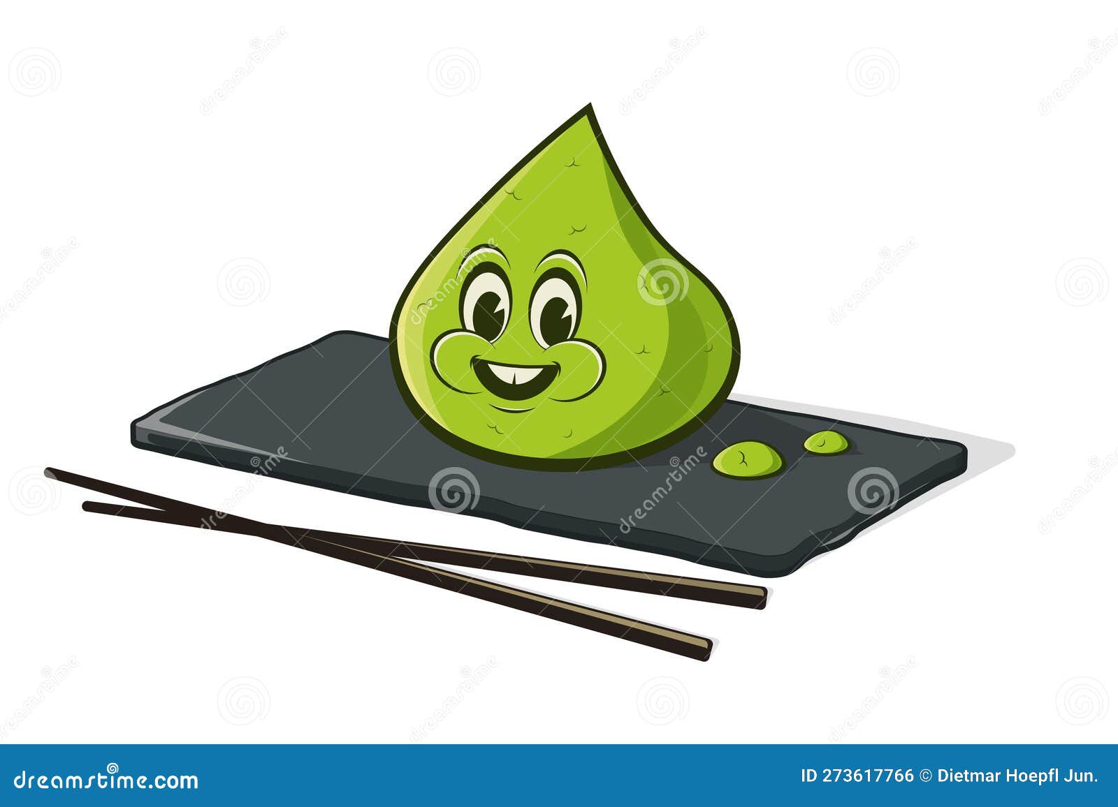 Funny Illustration of Cartoon Wasabi Stock Vector - Illustration of ...