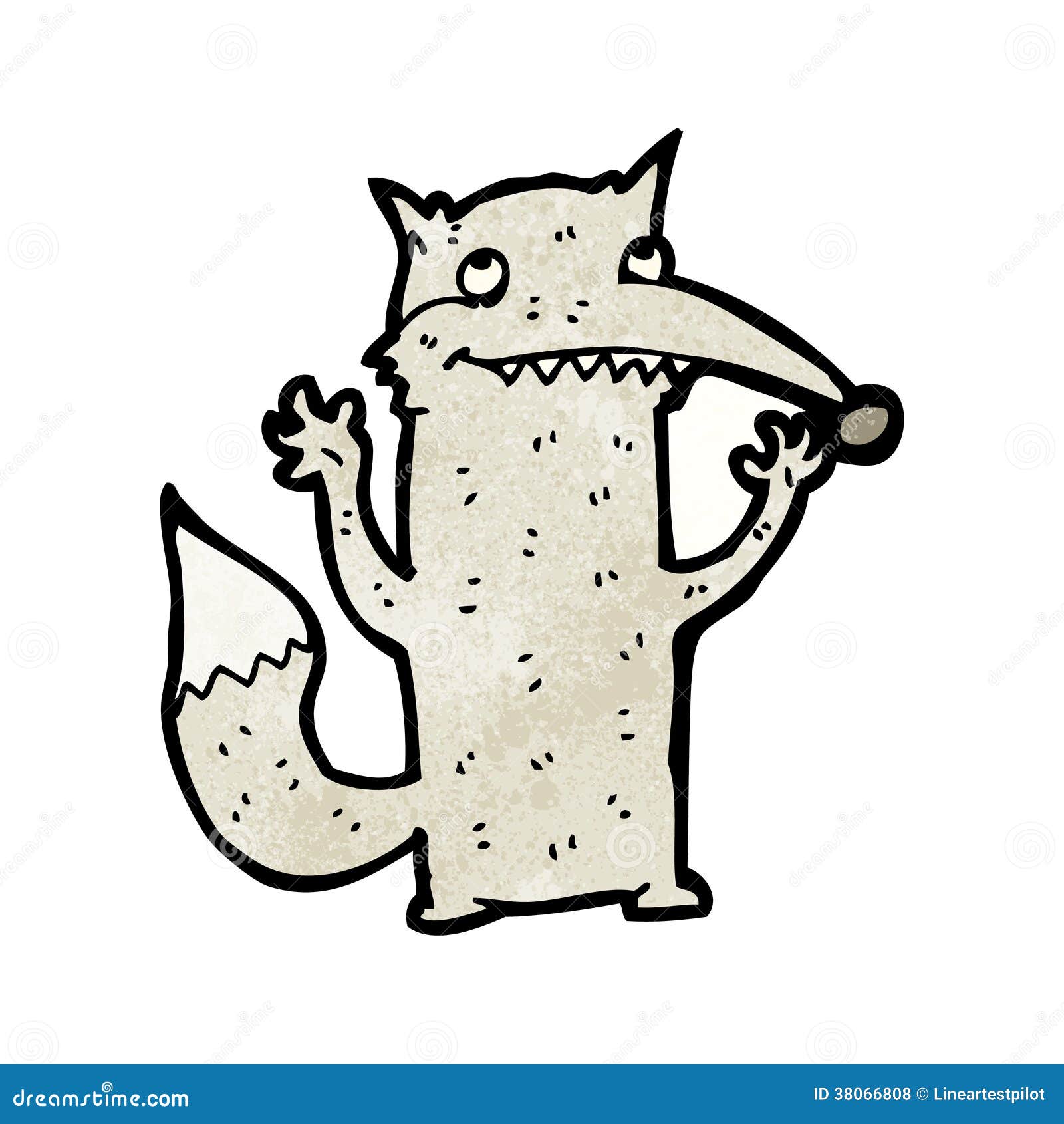 Funny cartoon wolf stock vector. Illustration of drawing - 38066808