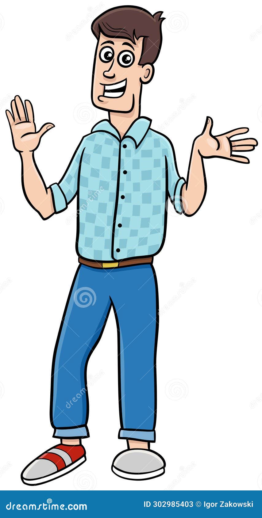 Funny Cartoon Young Man or Guy Comic Character Stock Vector ...