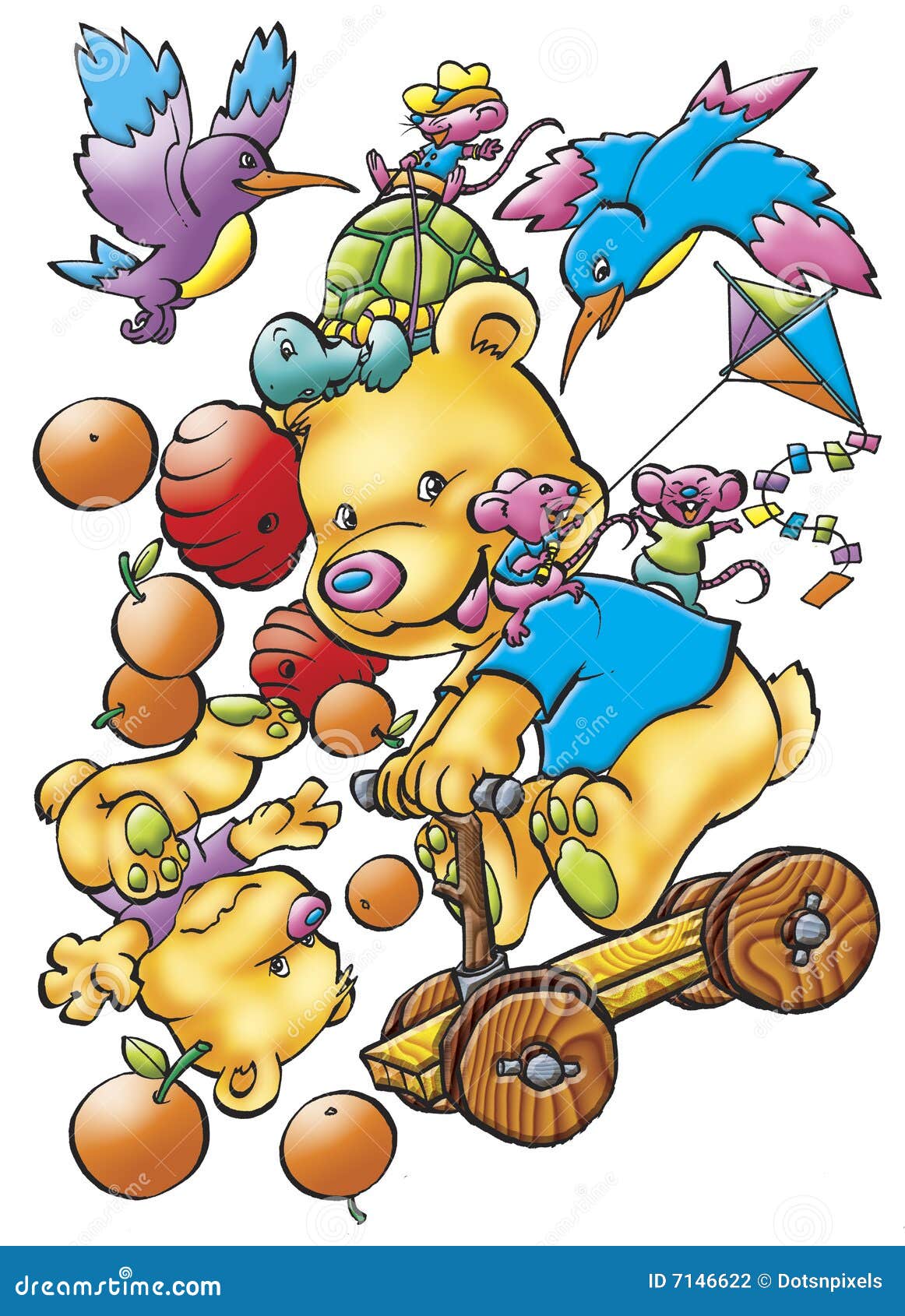 Funny cartoons stock illustration. Illustration of colorful - 7146622