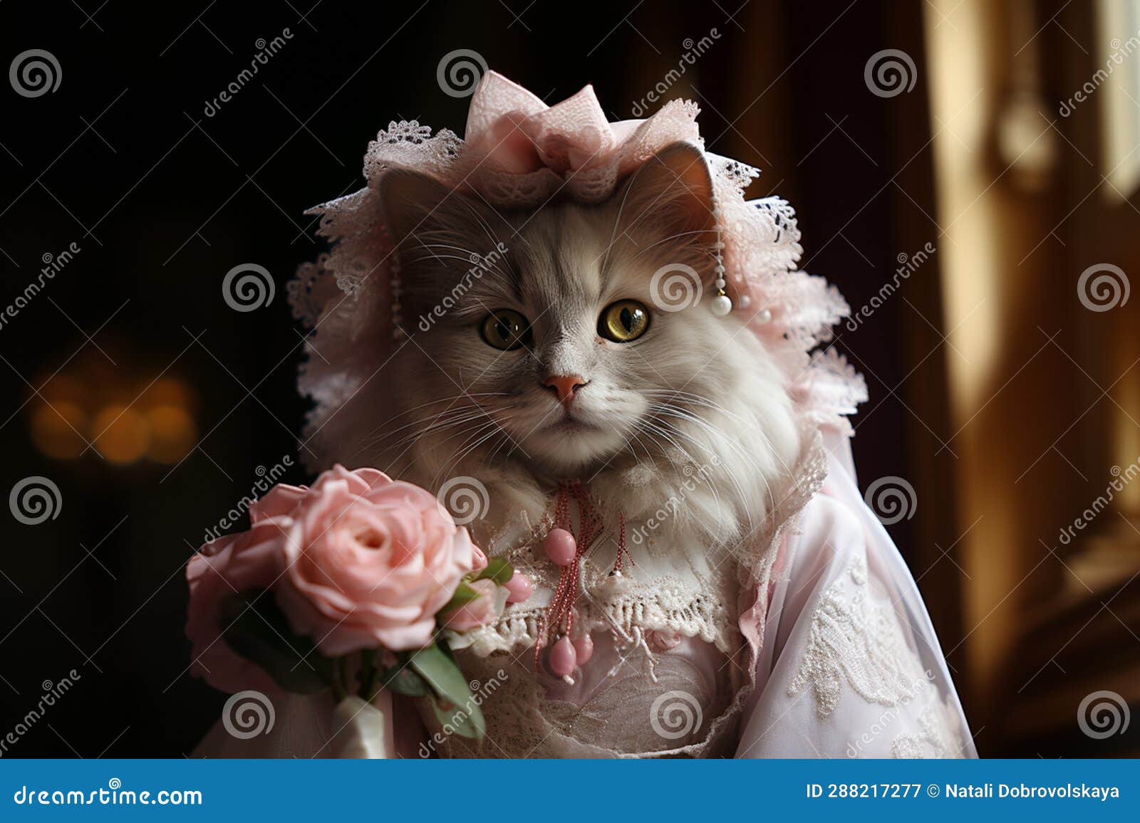 Funny Cat Bride in White Veil and Dress Stock Image - Image of veil ...
