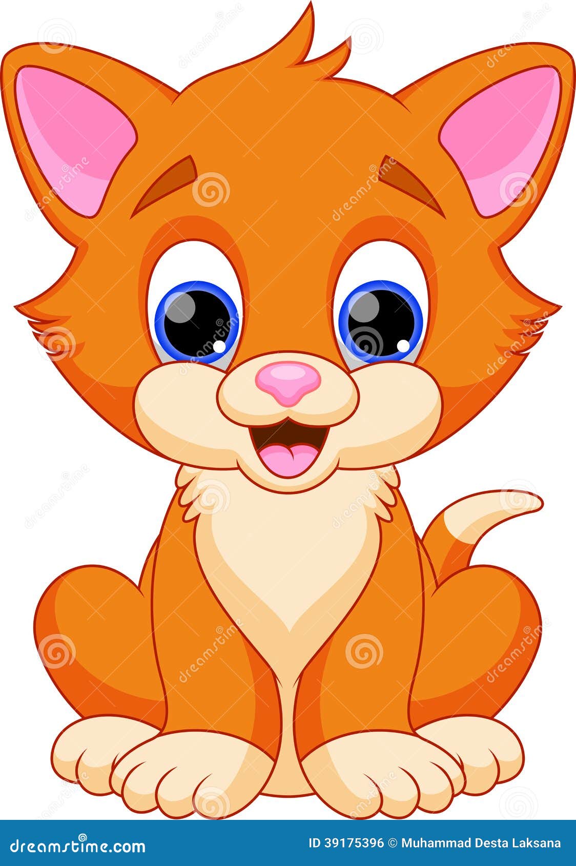 Funny cat cartoon stock illustration. Illustration of clipart - 39175396