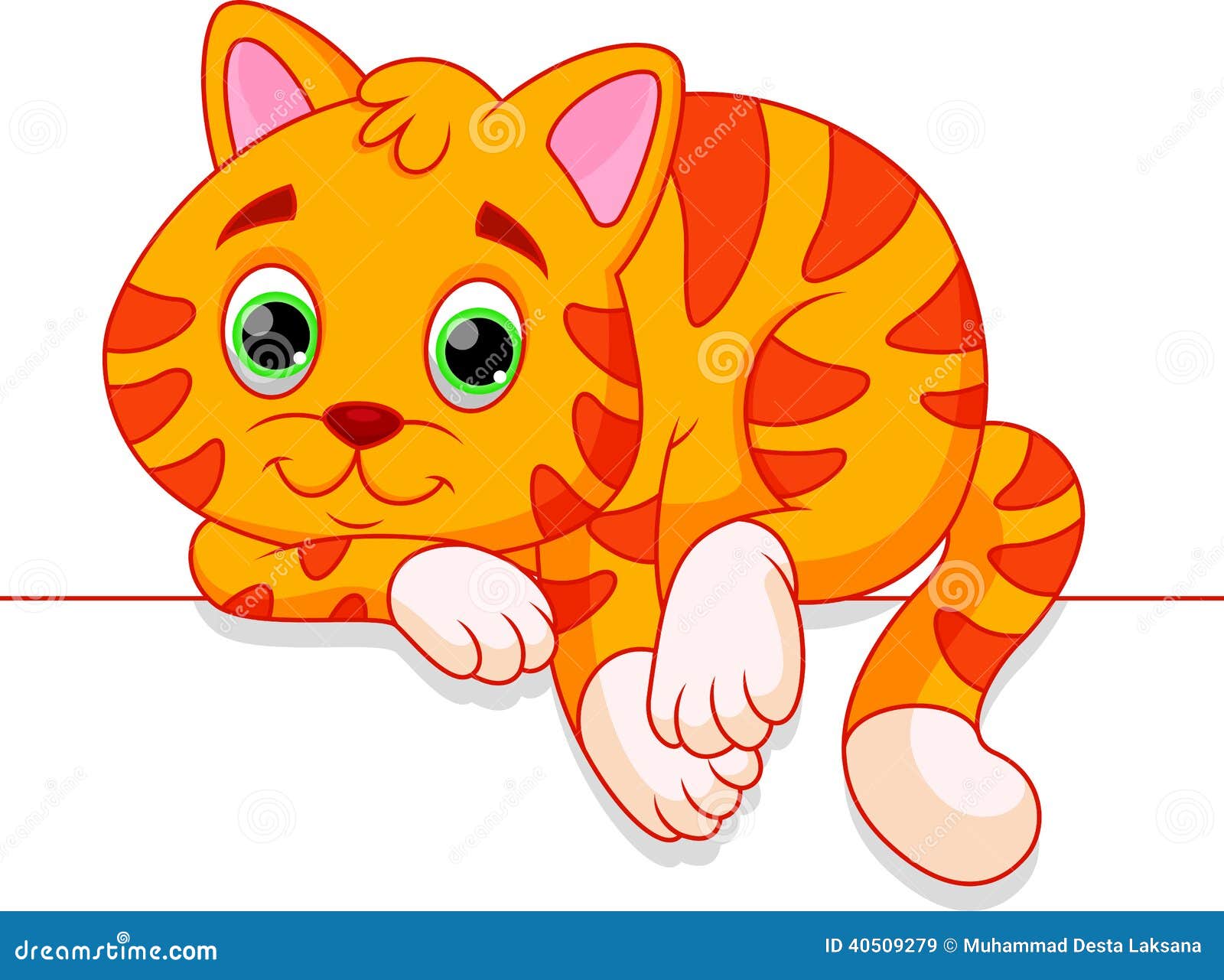 Funny cat cartoon stock illustration. Illustration of feline - 40509279