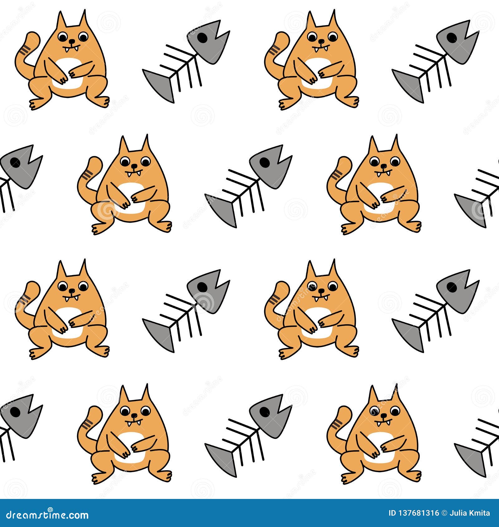 Fishbone Cartoon Illustration. Vector Clipart | CartoonDealer.com ...