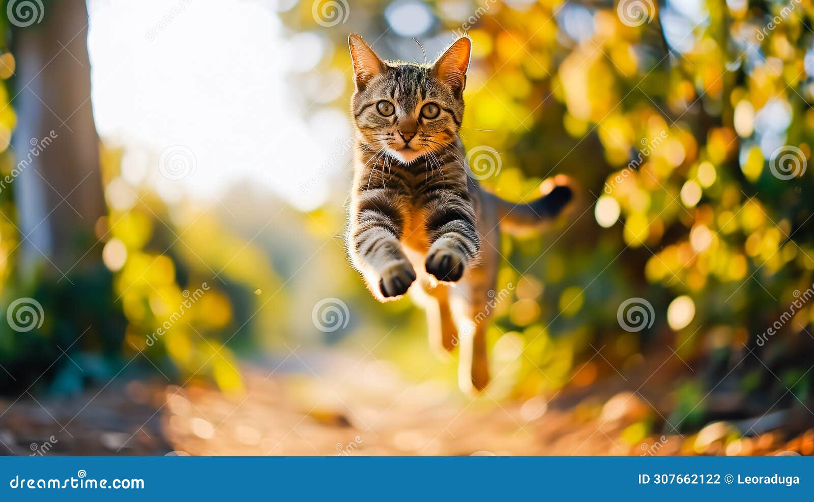Funny Cat Flying. Cat Jumping Mid-air Looking at Camera Stock Photo ...
