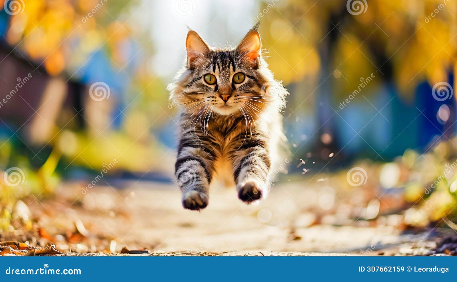 Funny Cat Flying. Cat Jumping Mid-air Looking at Camera Stock ...