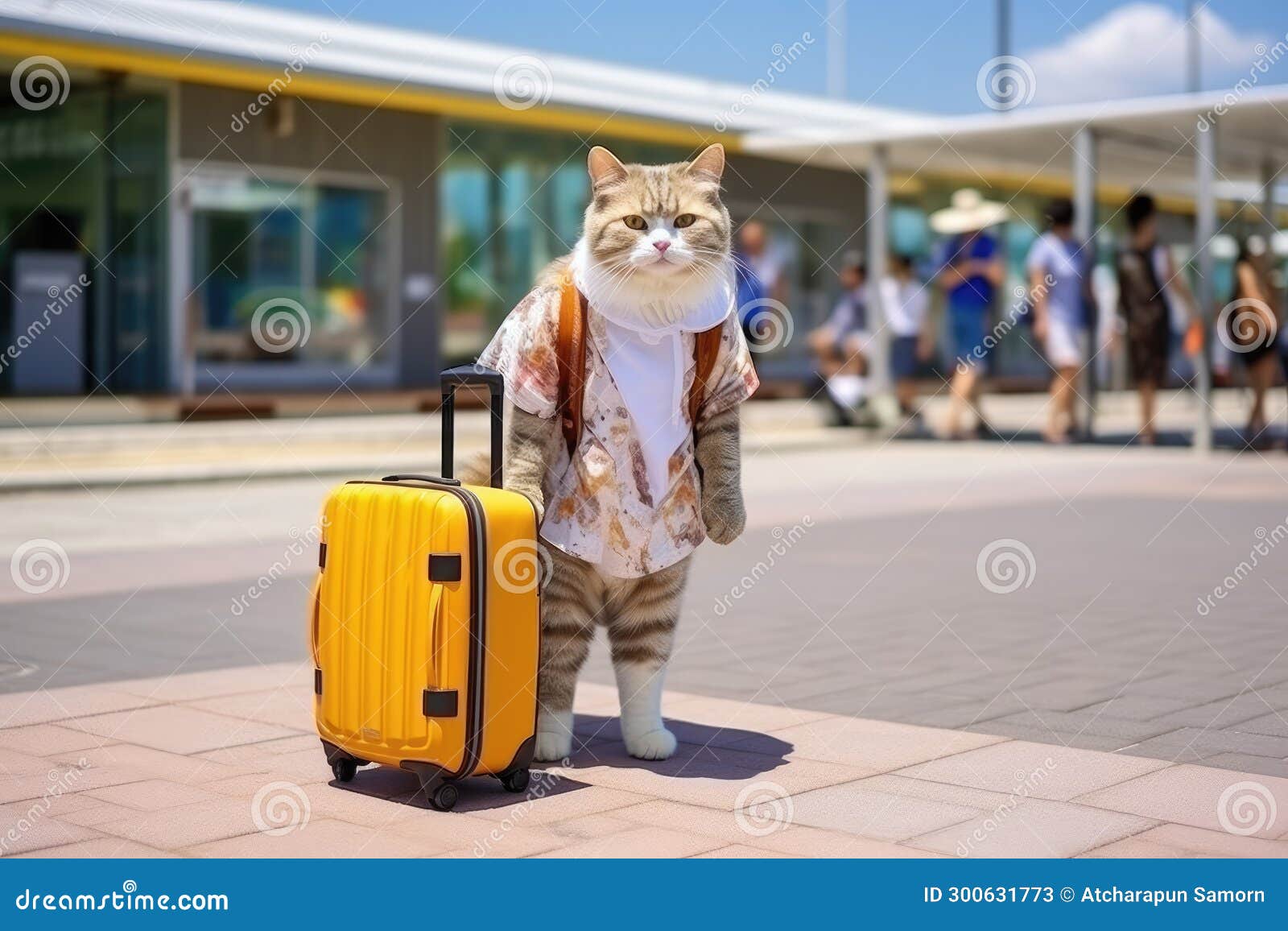 Funny Cat Going on Vacation, Cat Travel Concept, AI Generative Stock Image - Image of ...