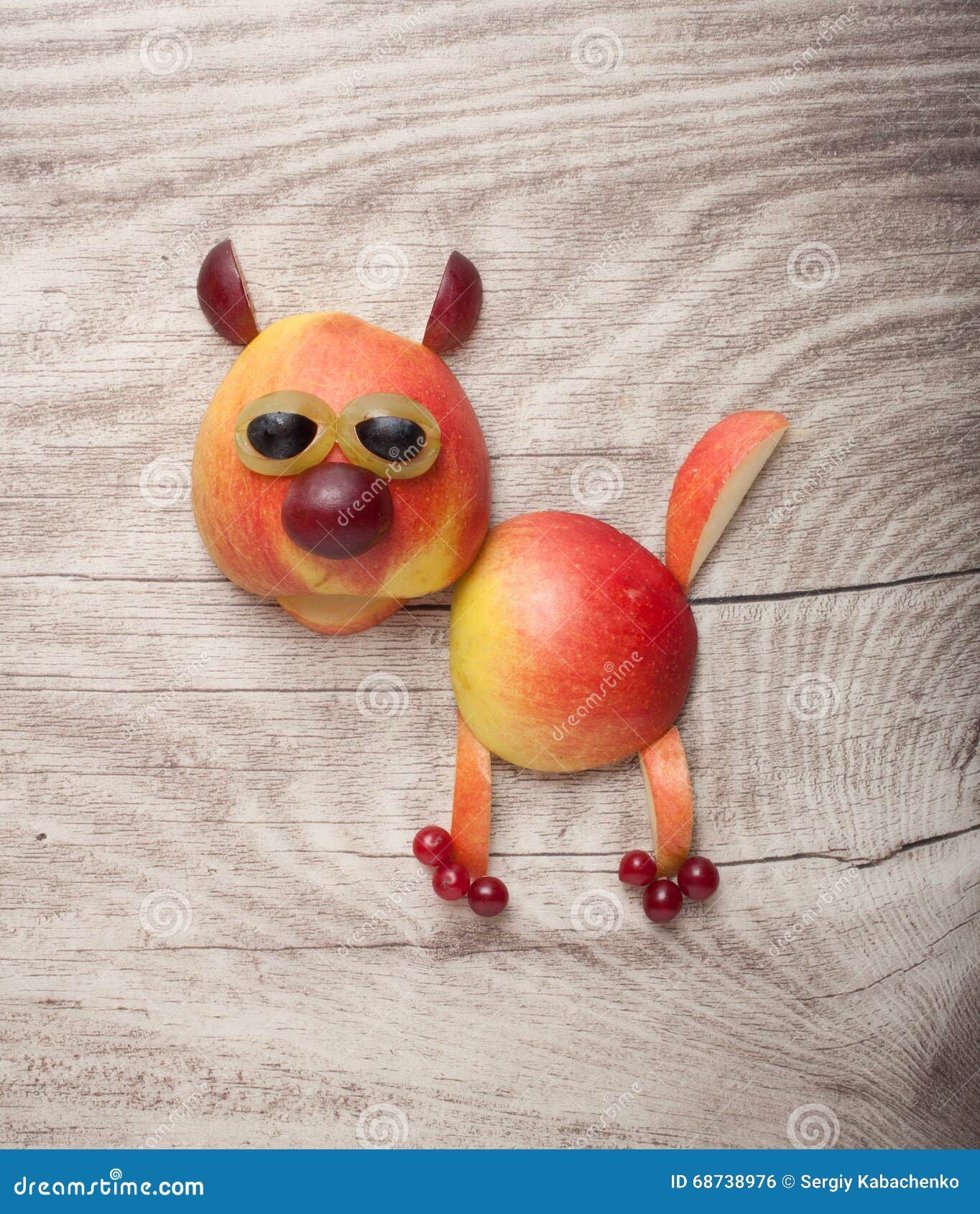 Funny cat made of apple stock photo. Image of kids, domestic - 68738976