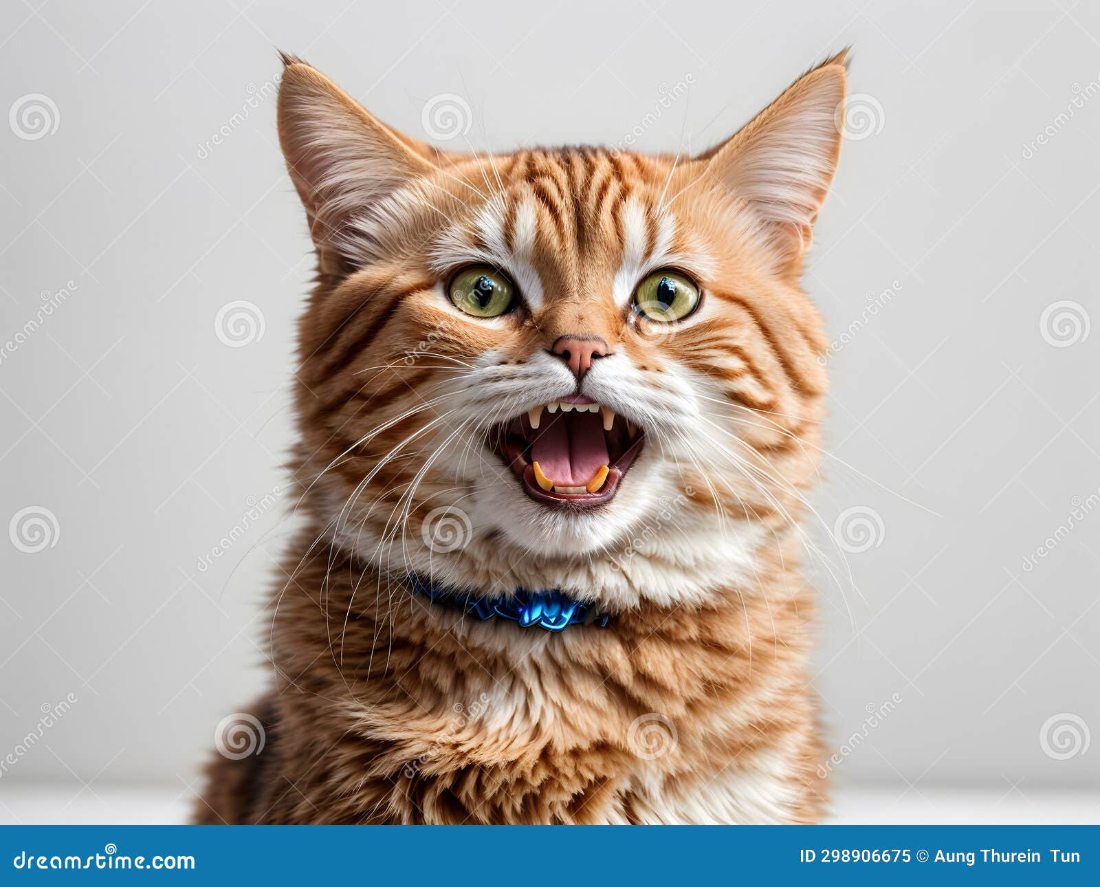 A funny cat screaming stock illustration. Illustration of adorable ...