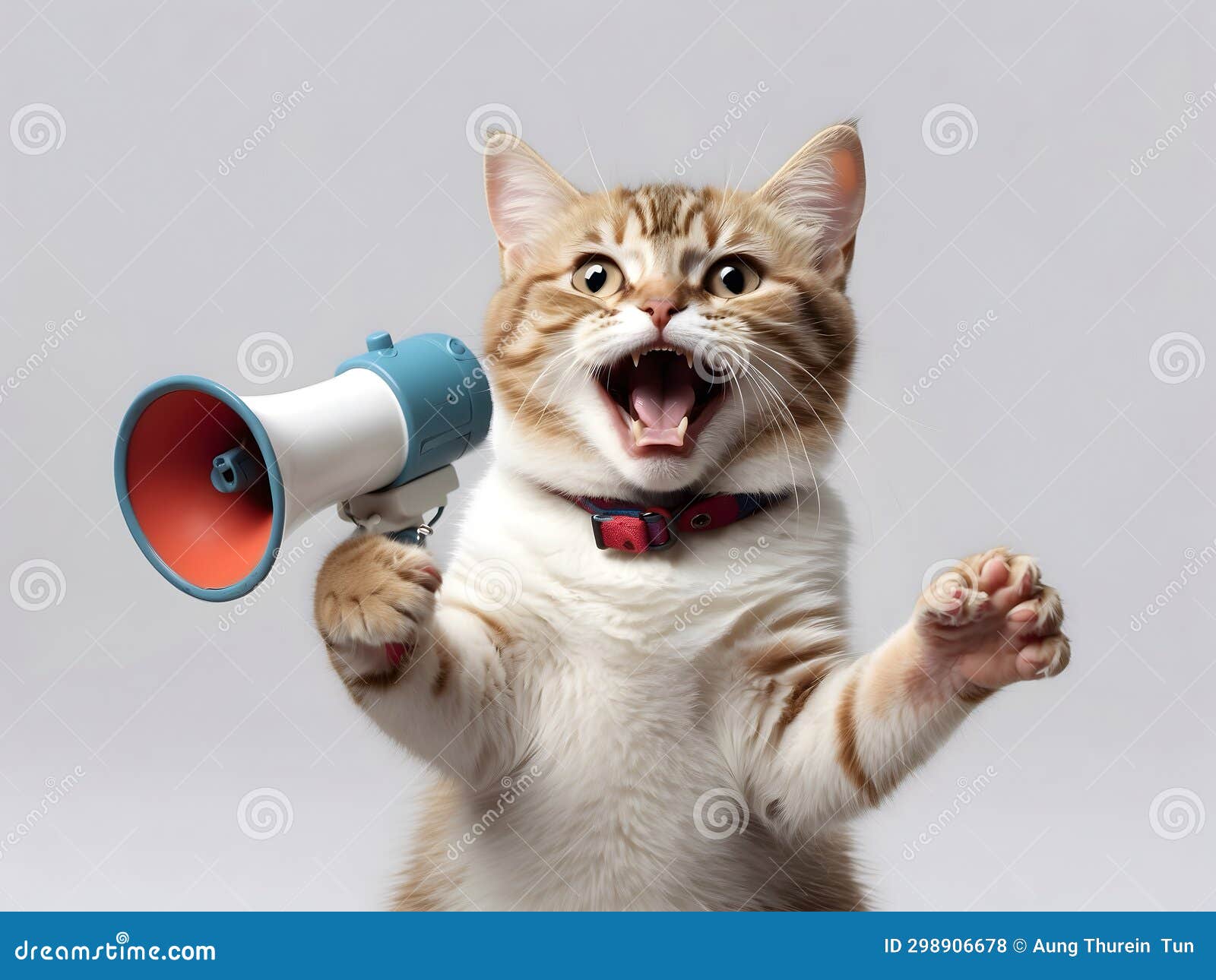 A funny cat screaming stock illustration. Illustration of loud - 298906678