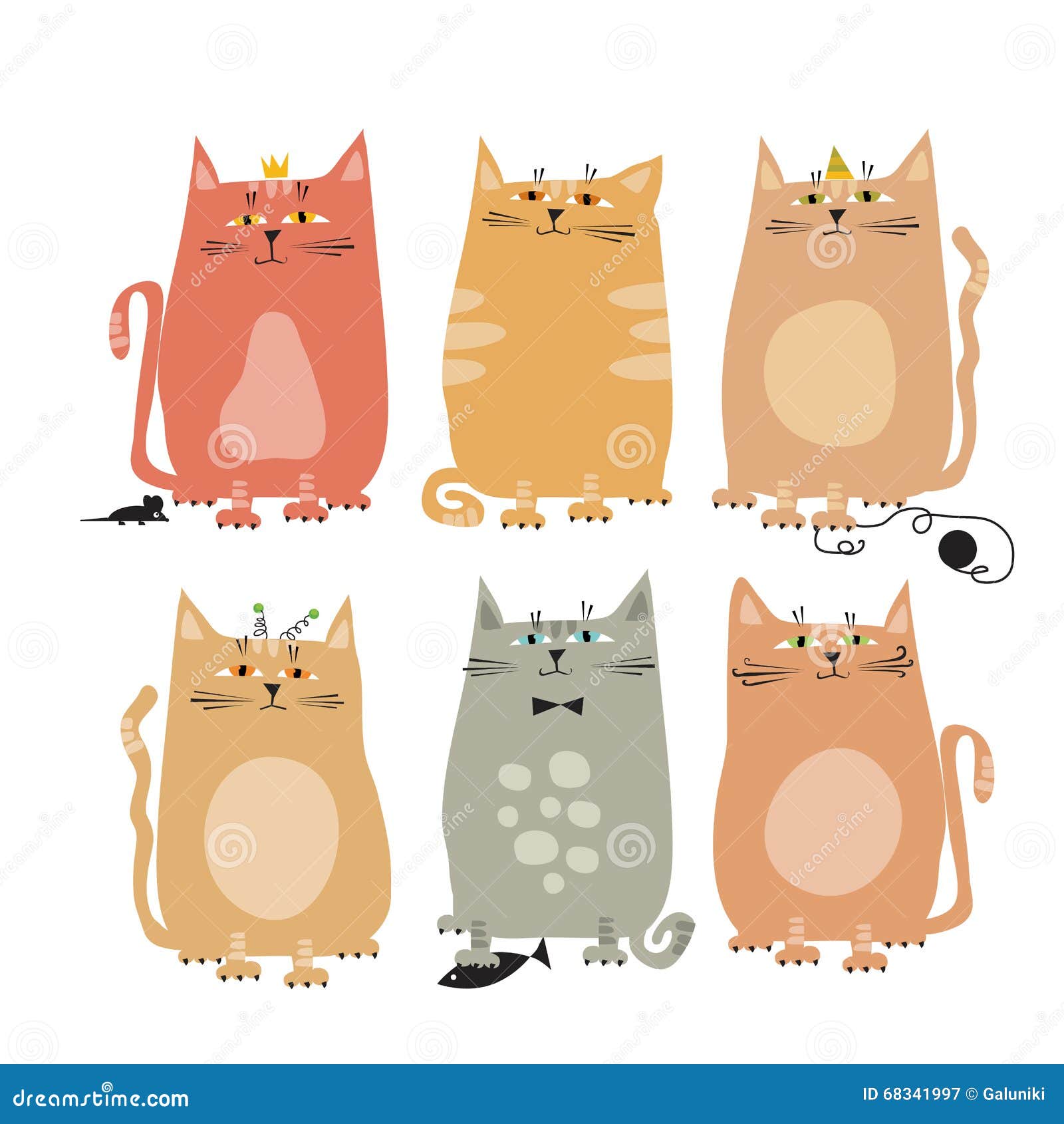 Funny cat vector stock vector. Illustration of mouse - 68341997
