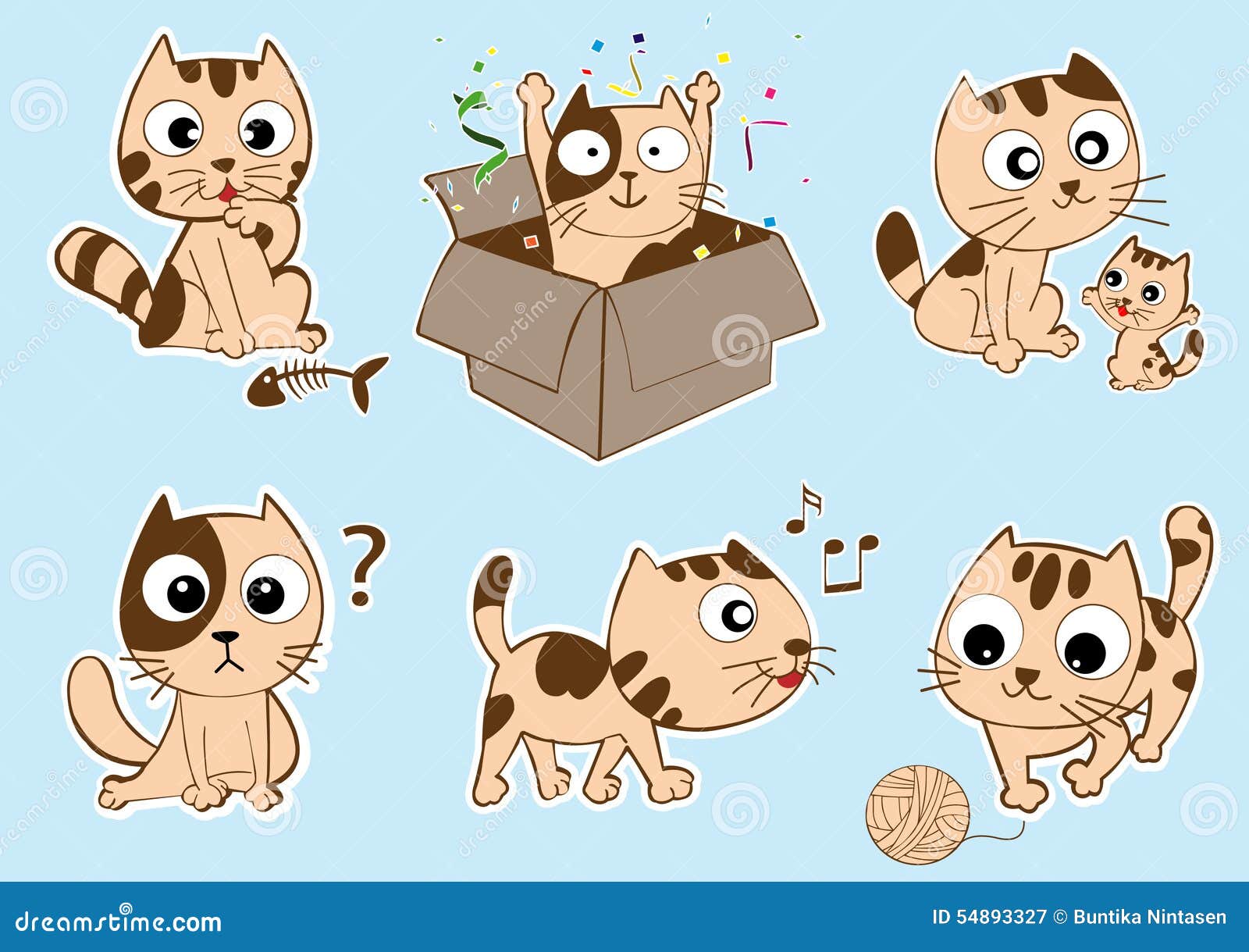 Funny Cat Vector Illustration Stock Vector - Illustration of pink ...