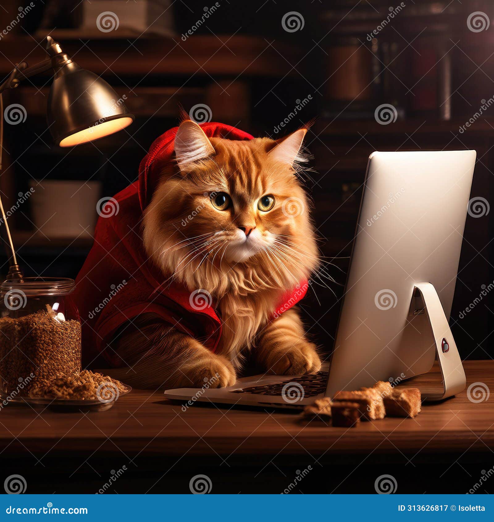 Funny Cat Working in Office Like a Human Being Stock Image - Image of ...