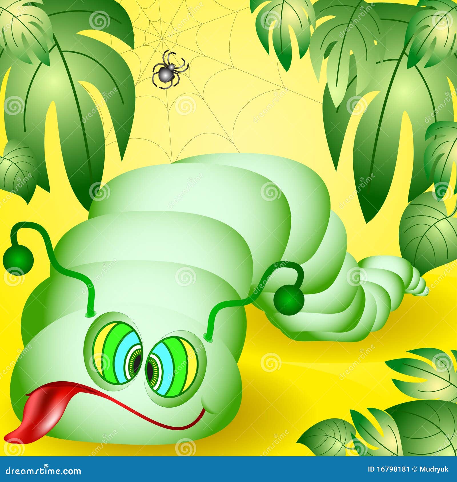 Funny Caterpillar stock vector. Illustration of creature - 16798181