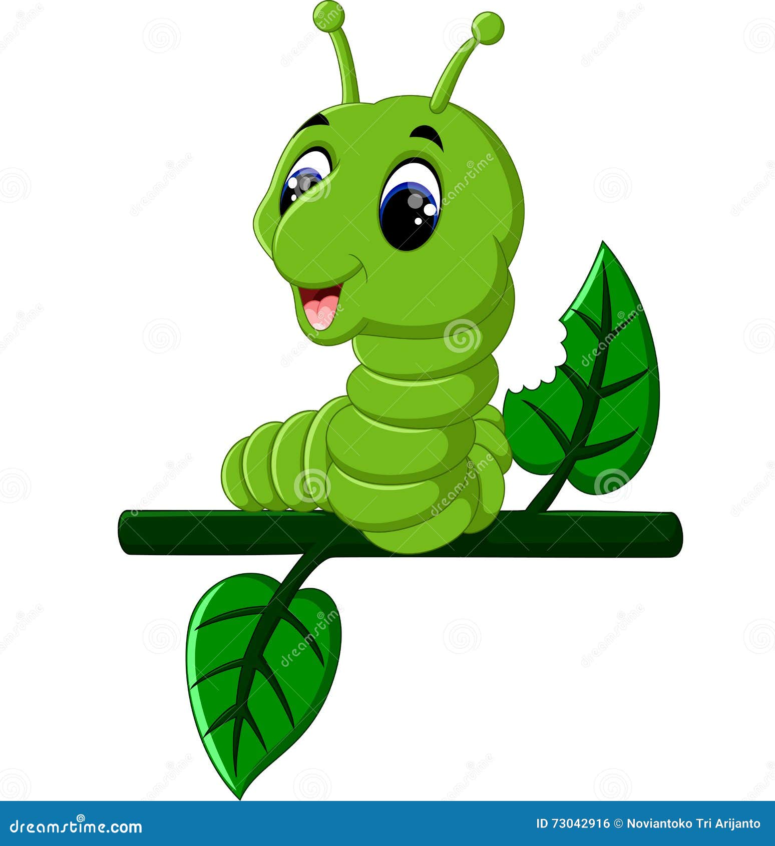 Funny Caterpillar And A Apple House In Forest Vector Illustration ...
