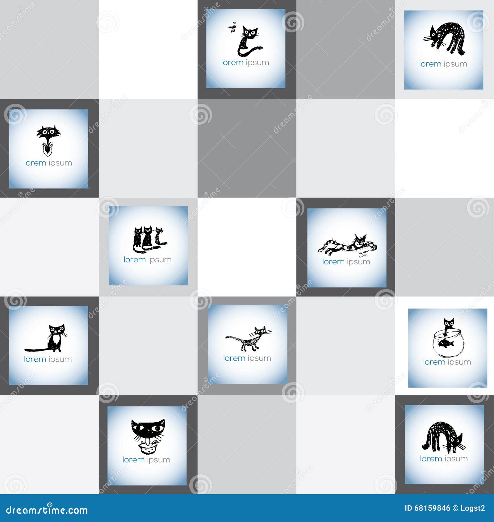 Funny cats vector logo set stock vector. Illustration of crown - 68159846