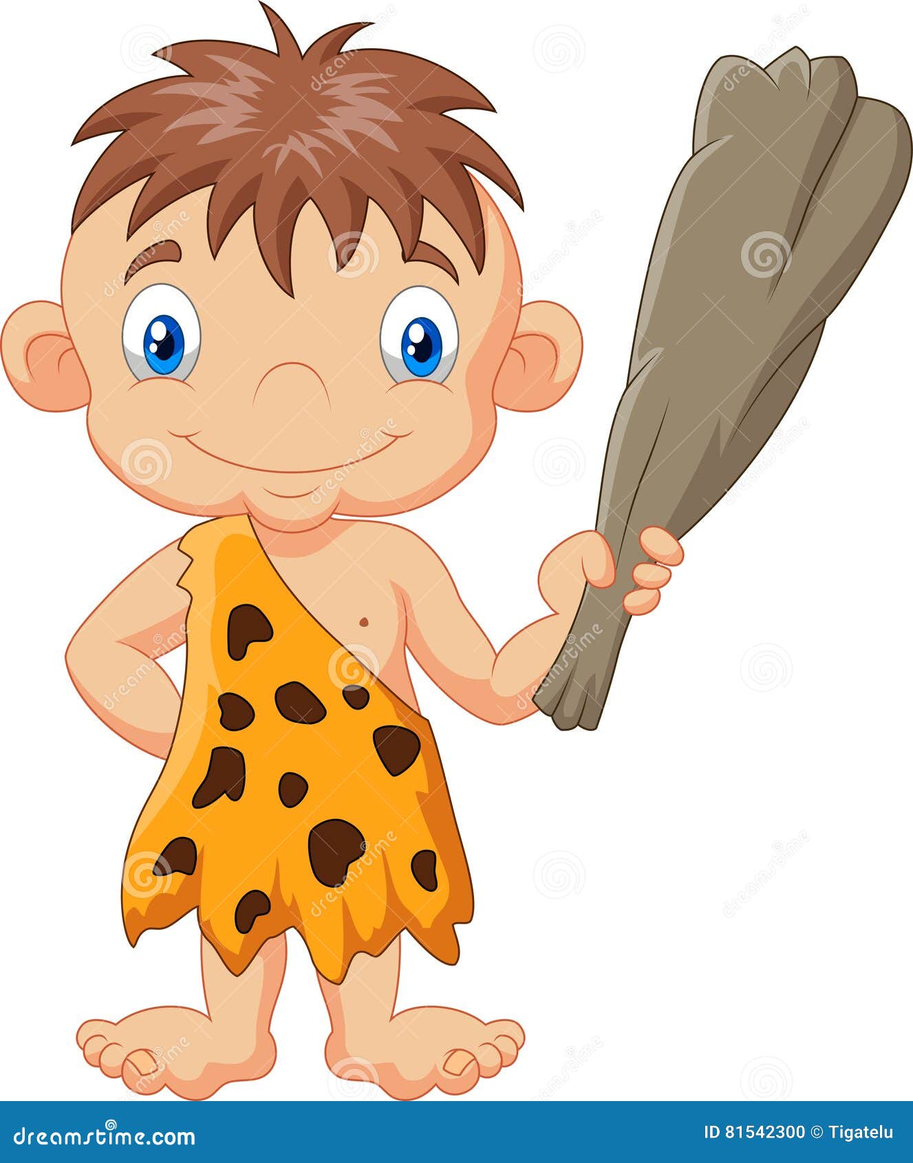 Funny caveman cartoon stock vector. Illustration of funny - 81542300