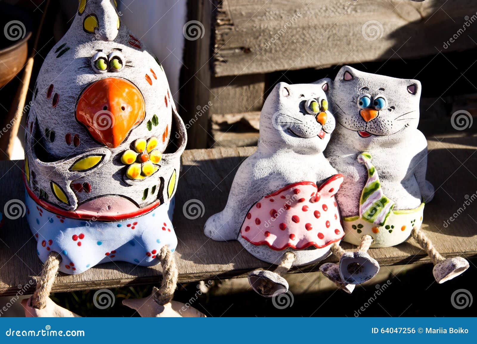 Funny ceramic statuettes stock photo. Image of figure - 64047256