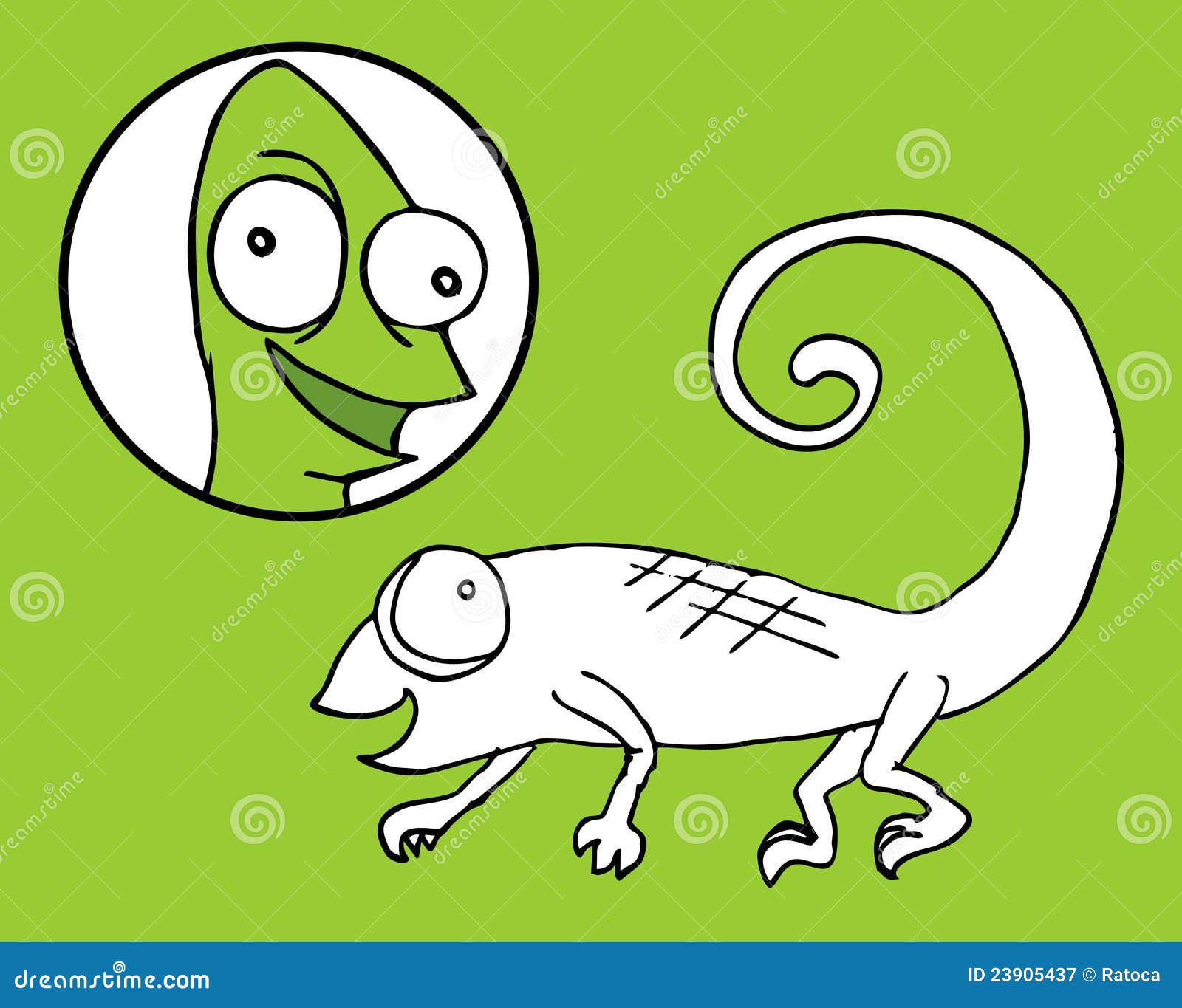 Funny Chameleon With Watercolor Splash Textured Royalty-Free Stock ...