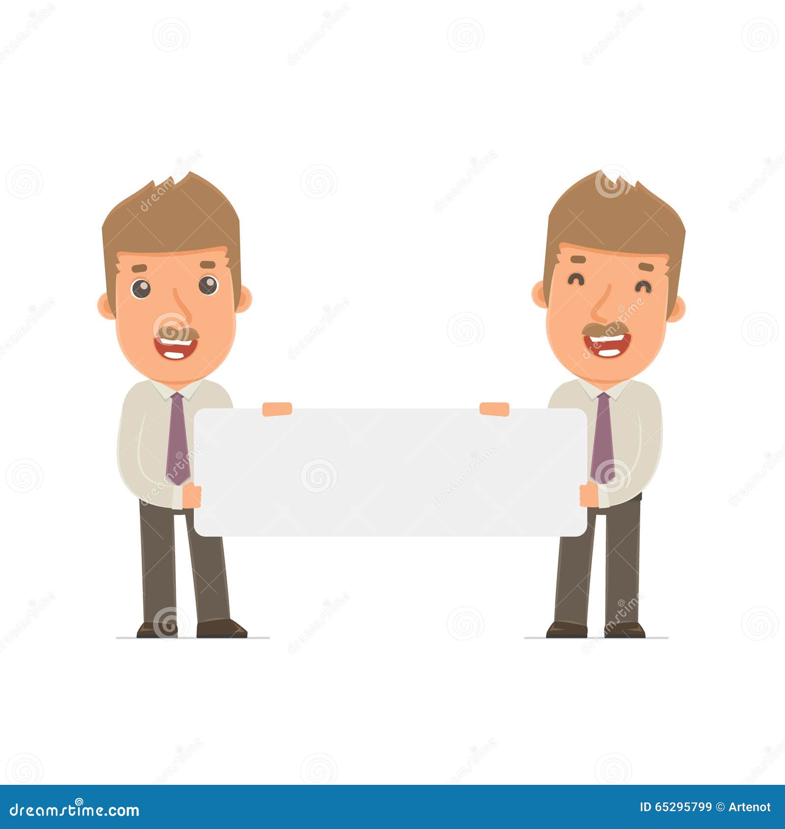 Funny Character Broker Holds and Interacts with Blank Forms Stock ...