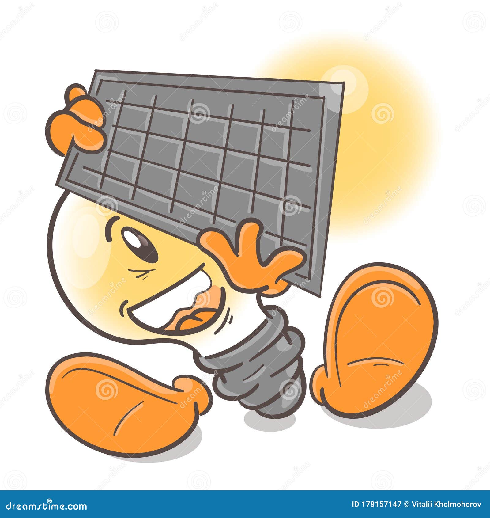 3D Character With Solar Panel And Parabolic Dish Antenna Stock ...