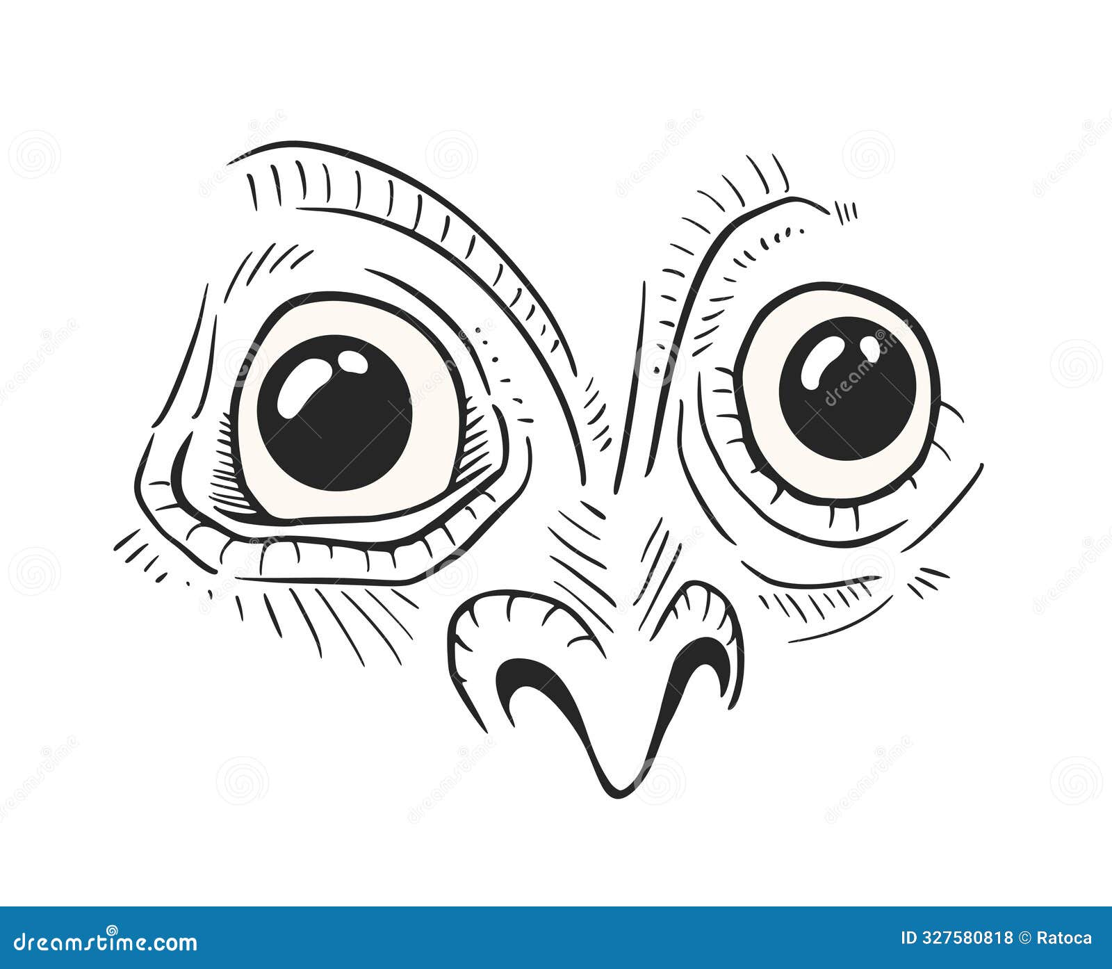 Funny character draw stock vector. Illustration of emotional - 327580818