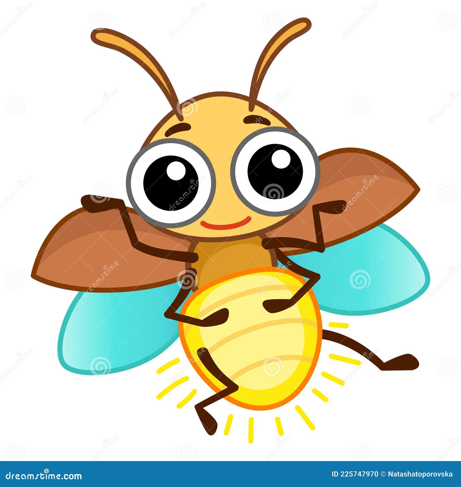 Funny Character Firefly In A Cartoon Style Stock Vector Illustration
