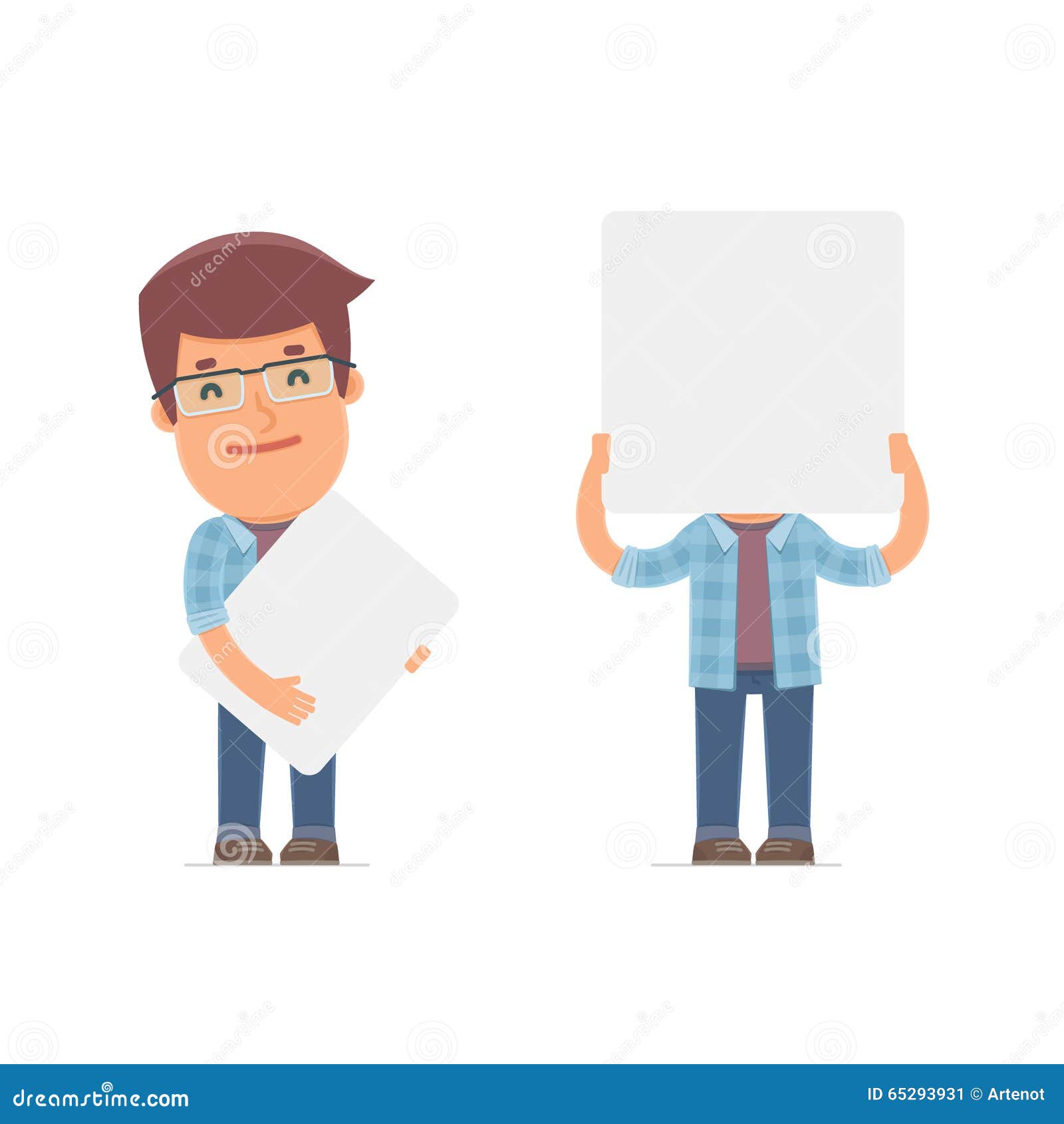Funny Character Freelancer Holds and Interacts with Blank Forms Stock ...