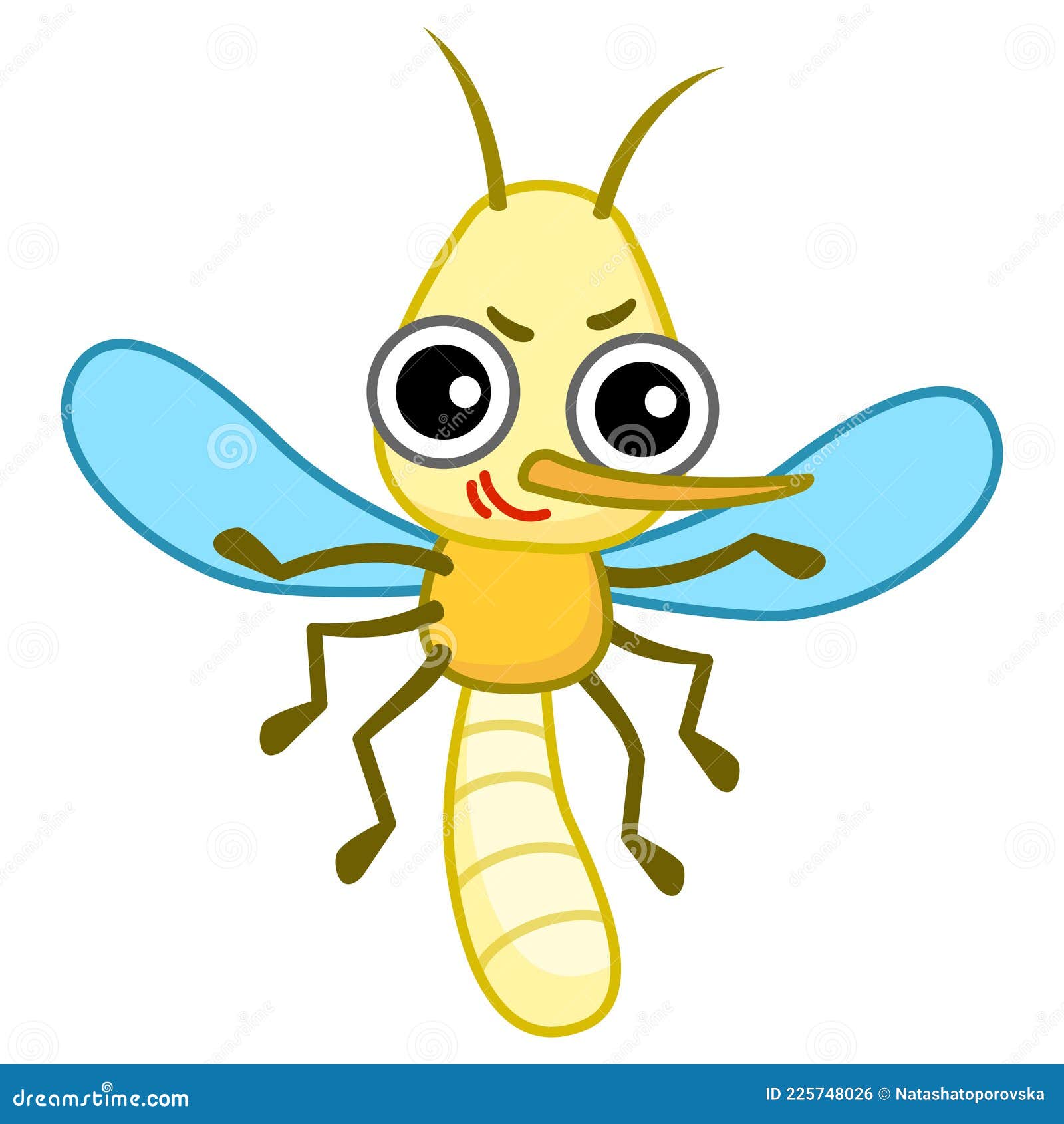 Funny Character Mosquito in a Cartoon Style Stock Vector - Illustration ...