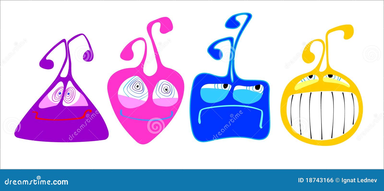 Funny characters stock vector. Illustration of shape - 18743166
