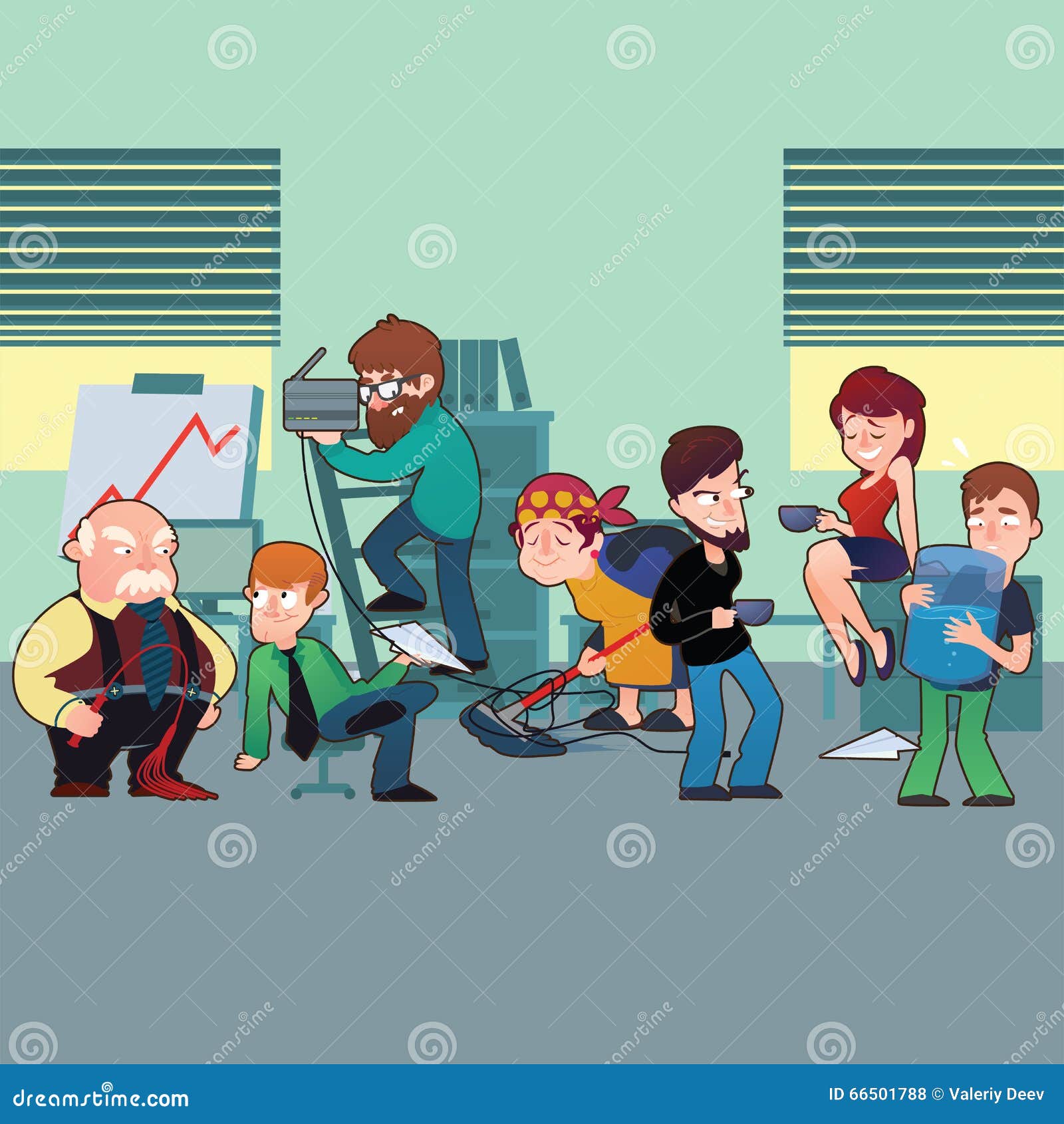 Funny Characters of Typical Office Staff Set Stock Illustration ...