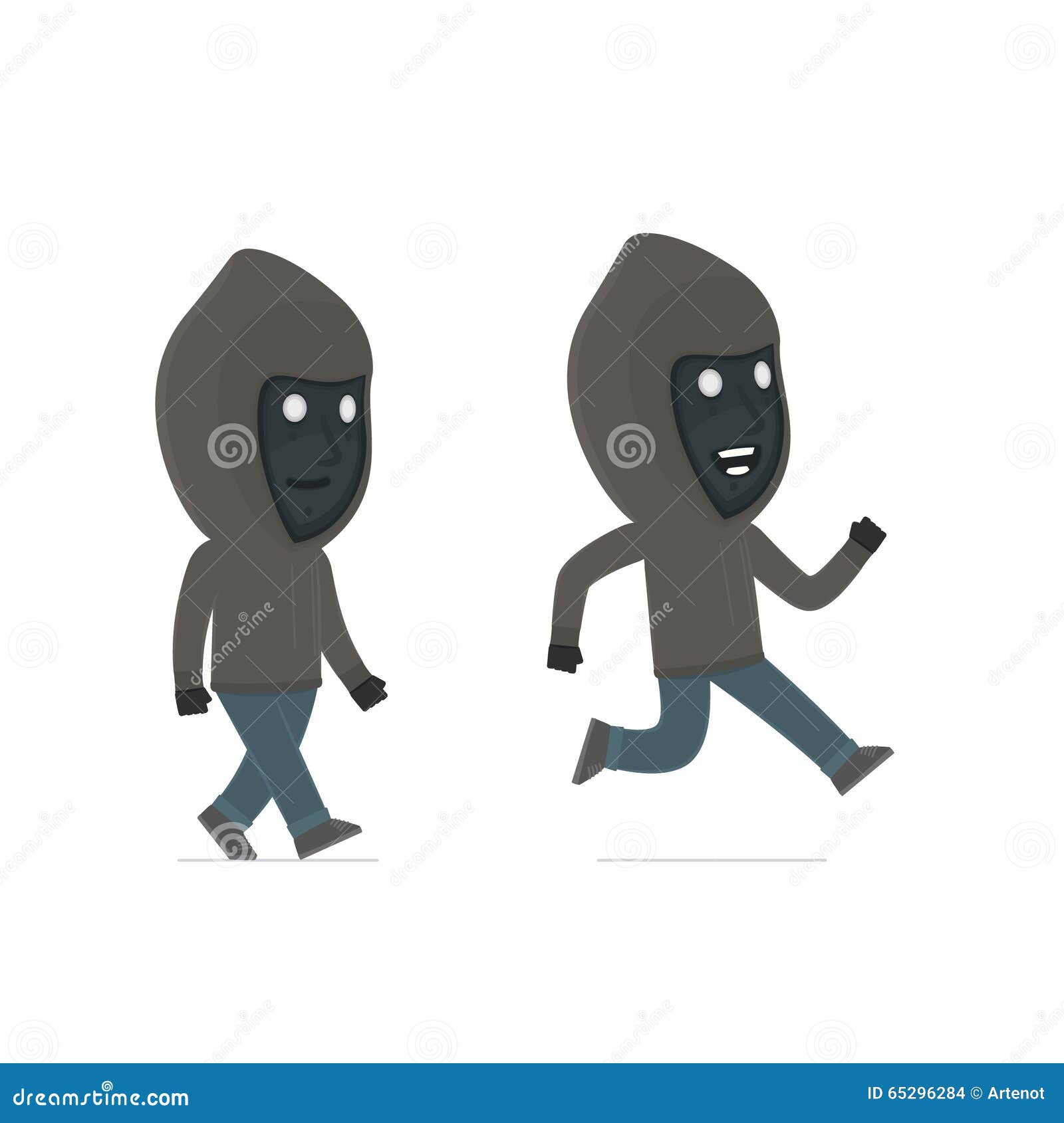 Funny and Cheerful Character Anonymous Hackers Goes and Runs Stock ...