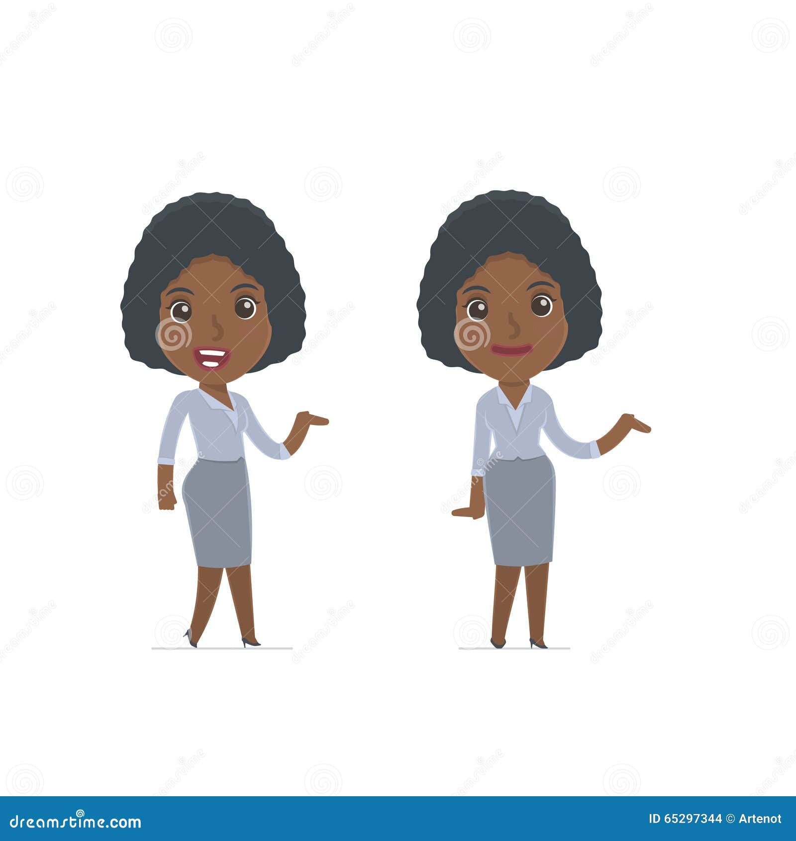 Funny and Cheerful Character Social Worker Making Presentation U Stock ...