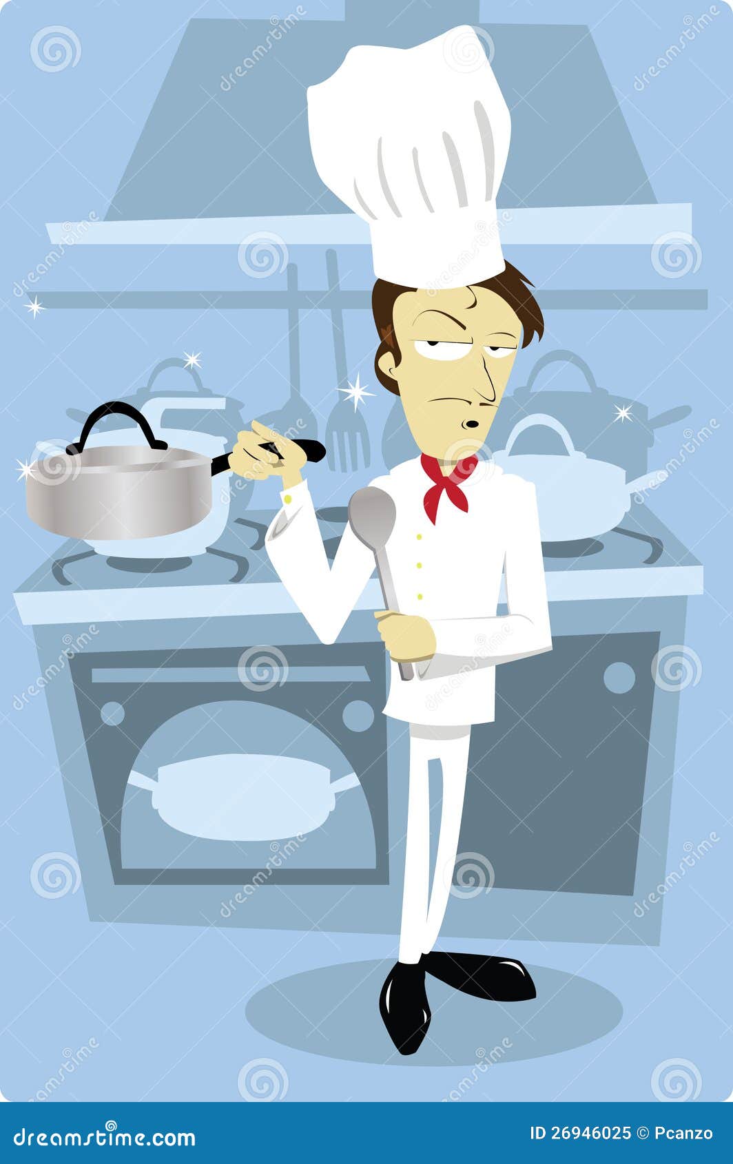 Funny Chef stock vector. Illustration of male, stove - 26946025