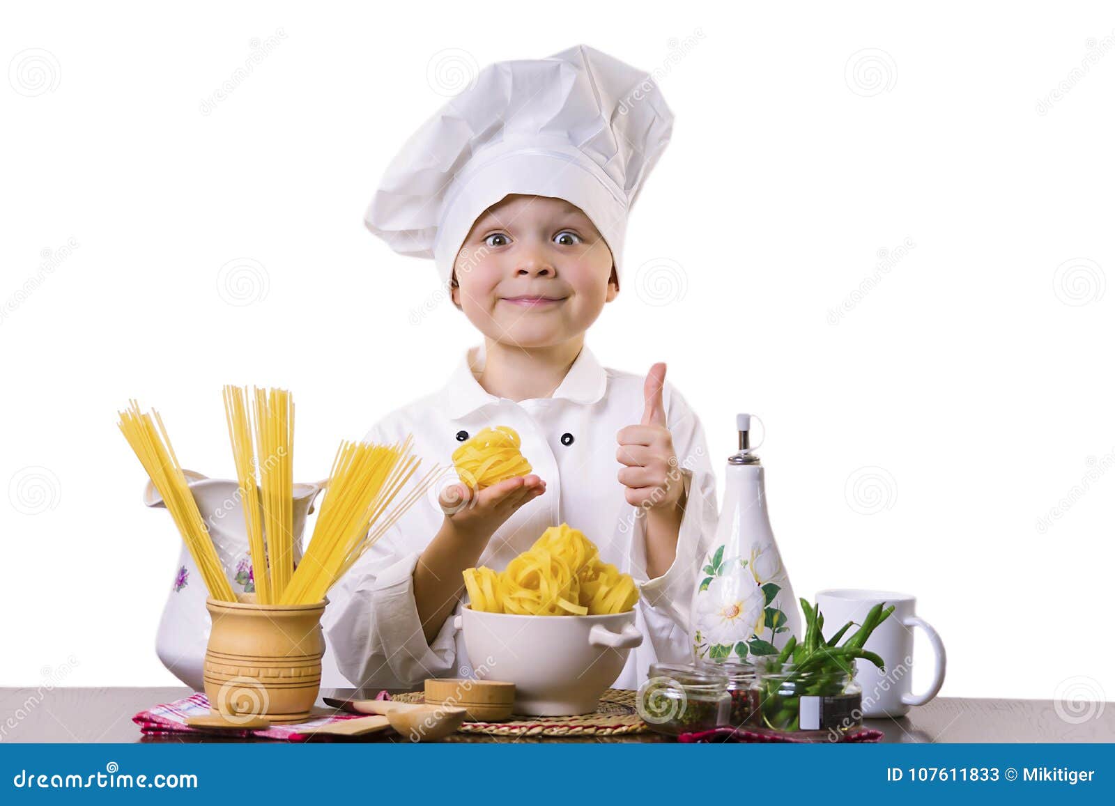 Chef Boy Prepares a Menu of Macaroni Stock Image - Image of baby ...