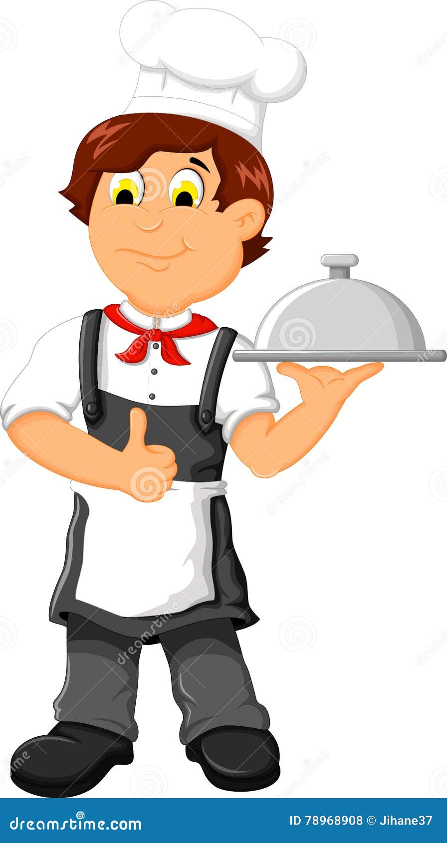 Funny Chef Cartoon Holding Plate Royalty-Free Stock Image ...