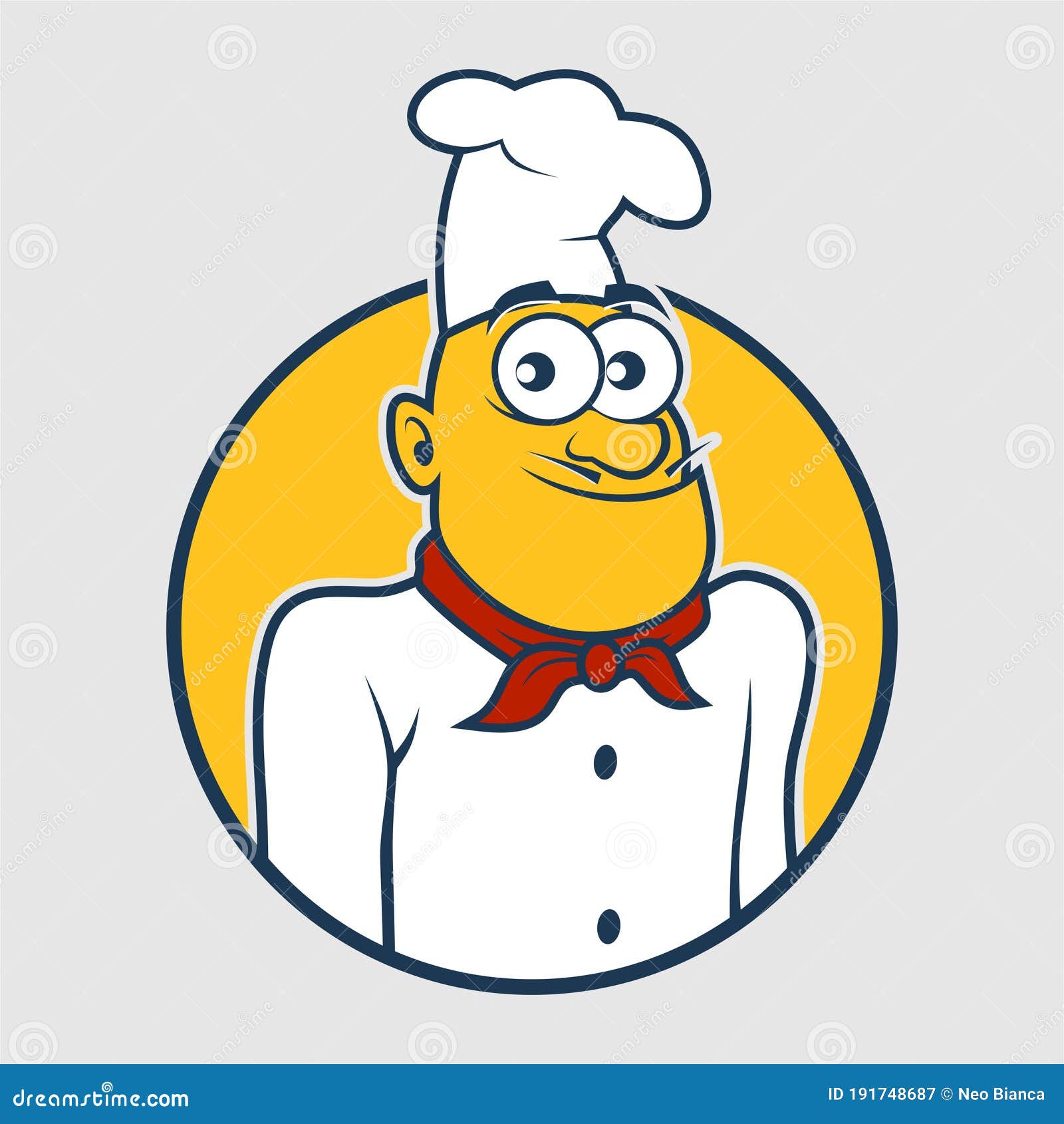 Funny Chef with Emblem Illustration Vector Stock Vector - Illustration ...