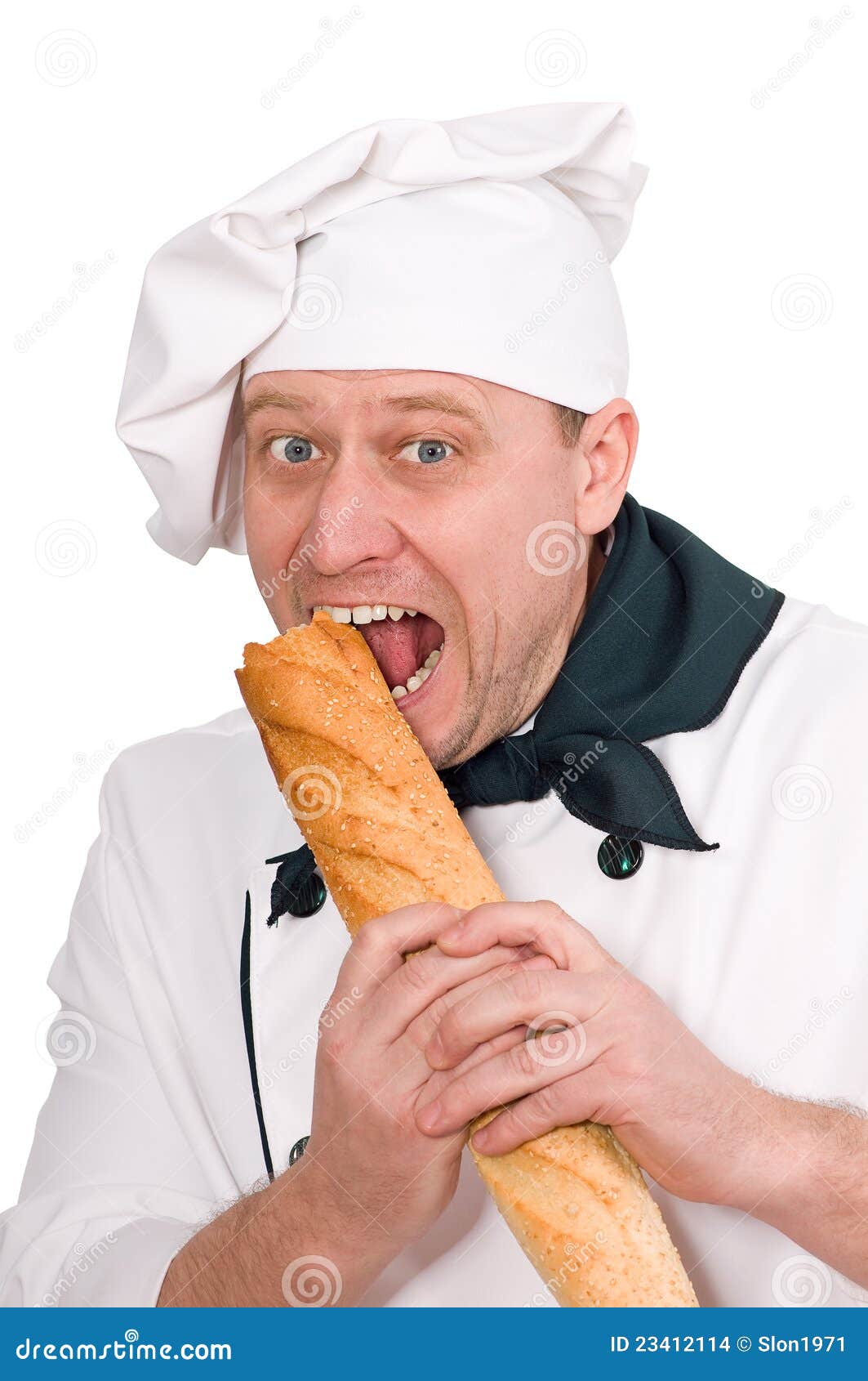 Funny chef with loaf stock photo. Image of benevolent - 23412114