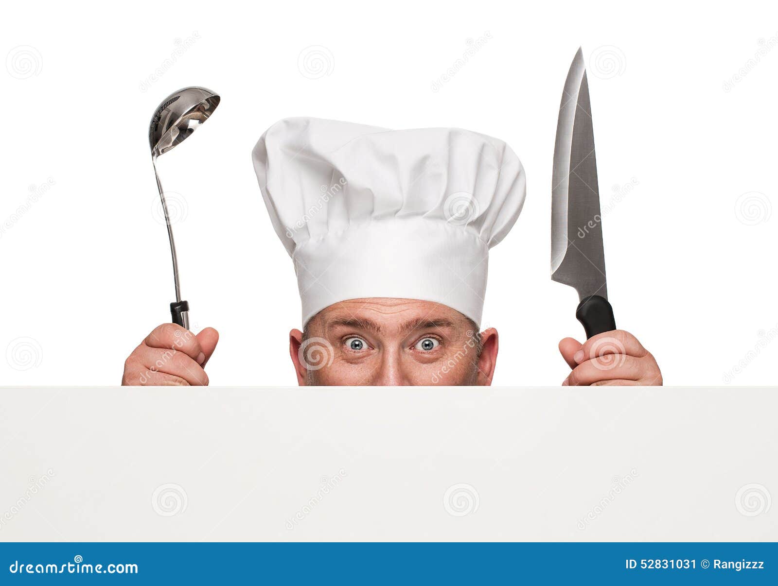 Funny Chef With Beard Cook. Beard Man And Moustache Wearing Bib Apron ...