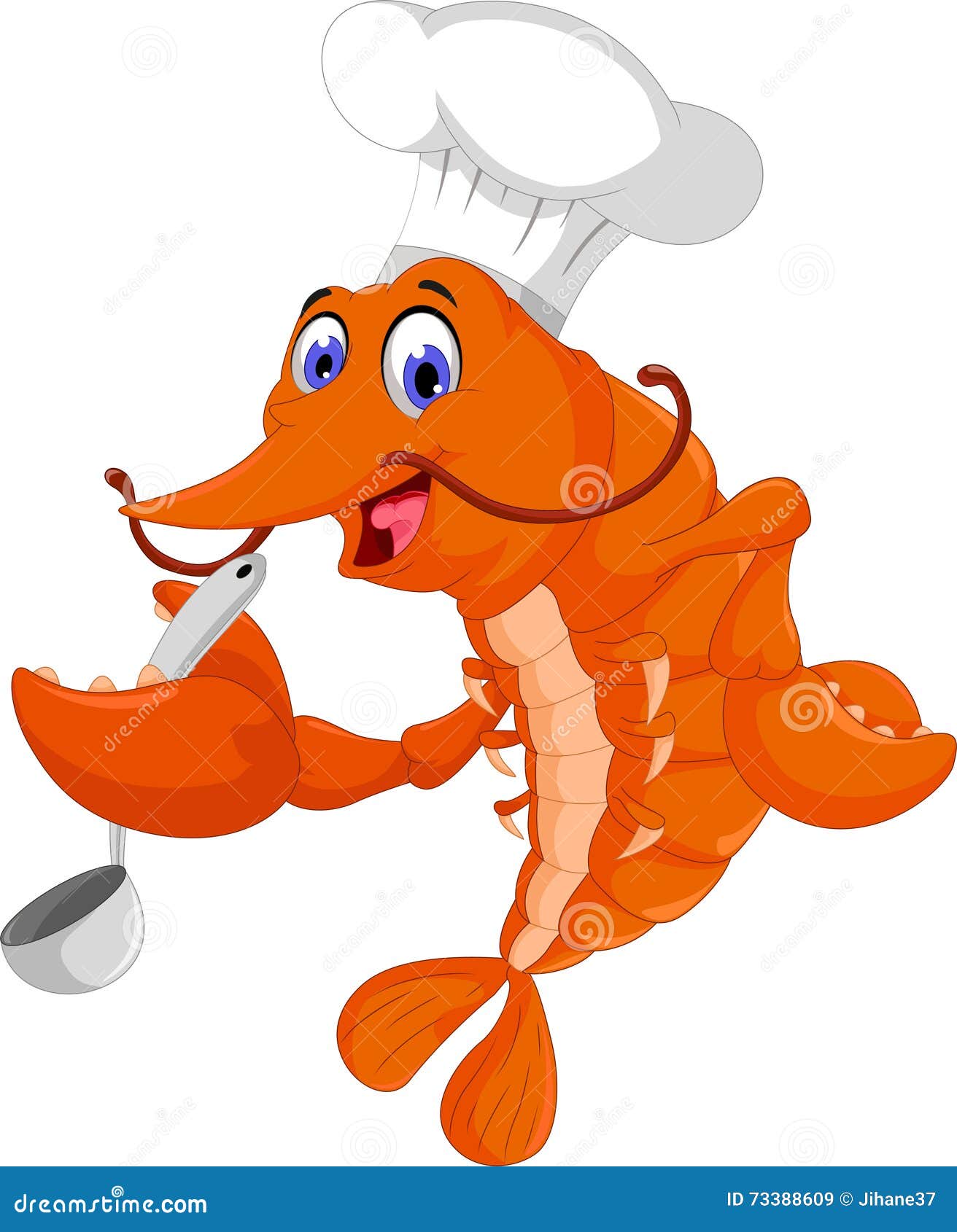 Funny Chef Shrimp Cartoon Cooking Stock Illustration - Illustration of ...